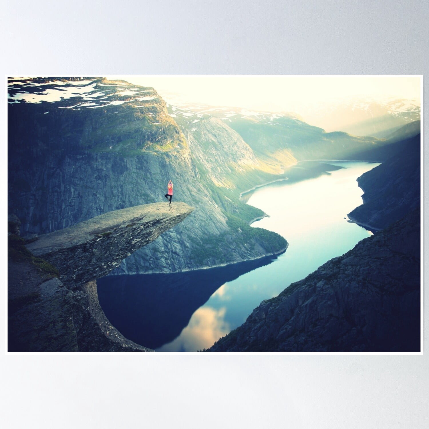 Zen River Mountain Nature Photography Poster Wall Art, Modern Wall ...