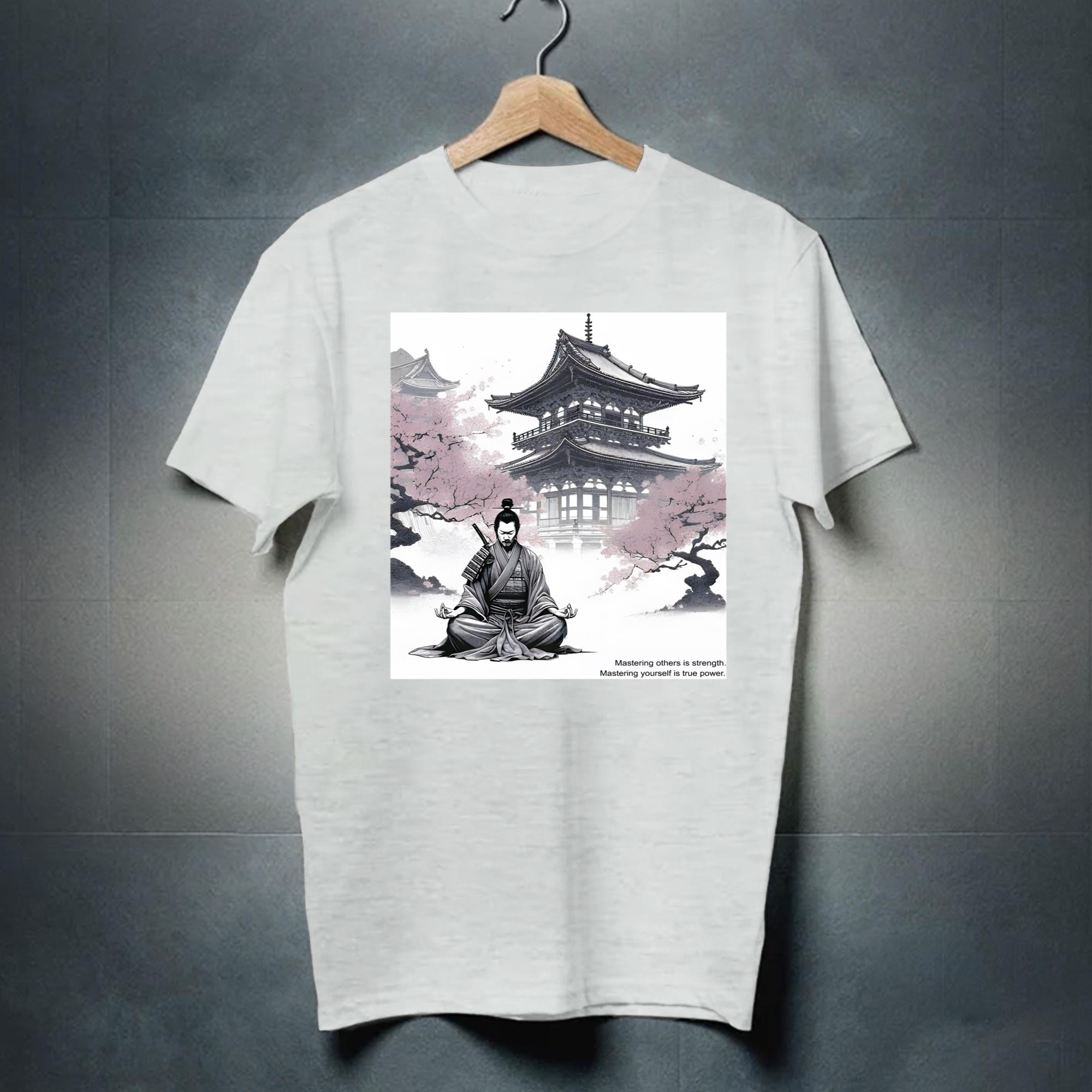 Zen Samurai T-Shirt Meditation Lao Tzu Buddhism Japanese Zazen Tao Te ...