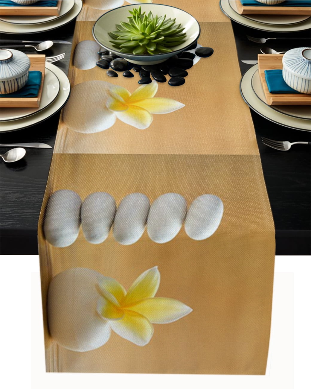 Zen Sand St Table Runner for Dining Table Wedding ration Tablecloth ...