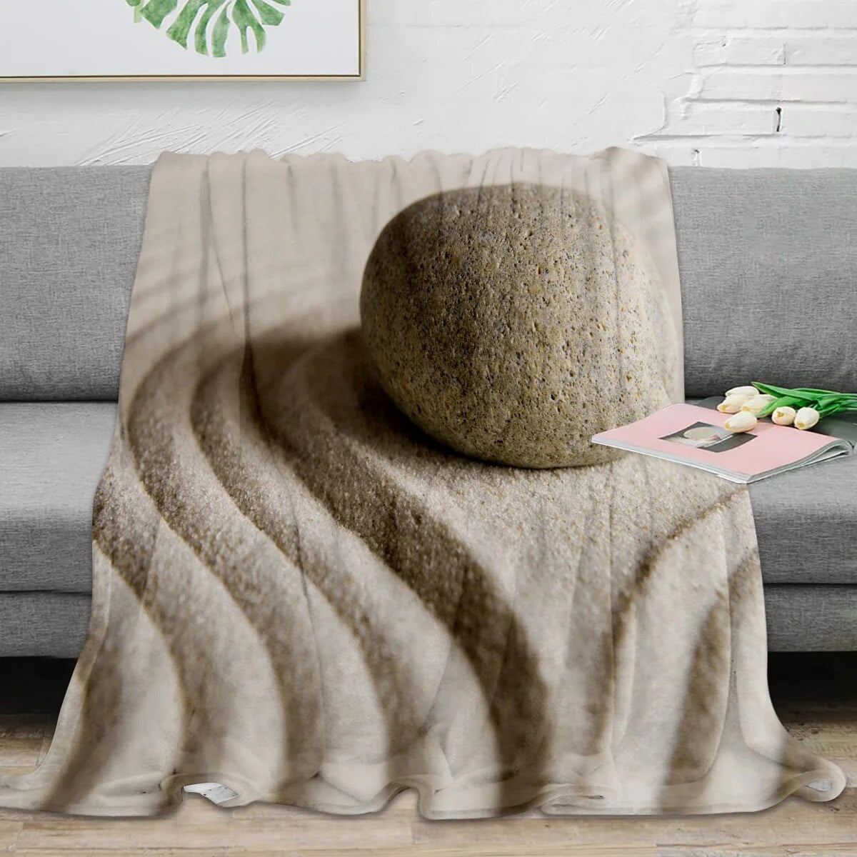 Zen Sand StThrow Blanket Warm Plush Blankets Portable Travel Camping ...