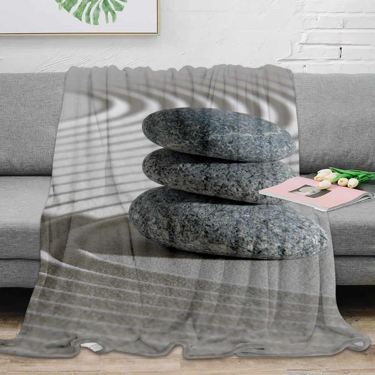 Zen Sand StThrow Blanket Warm Plush Blankets Portable Travel Camping ...