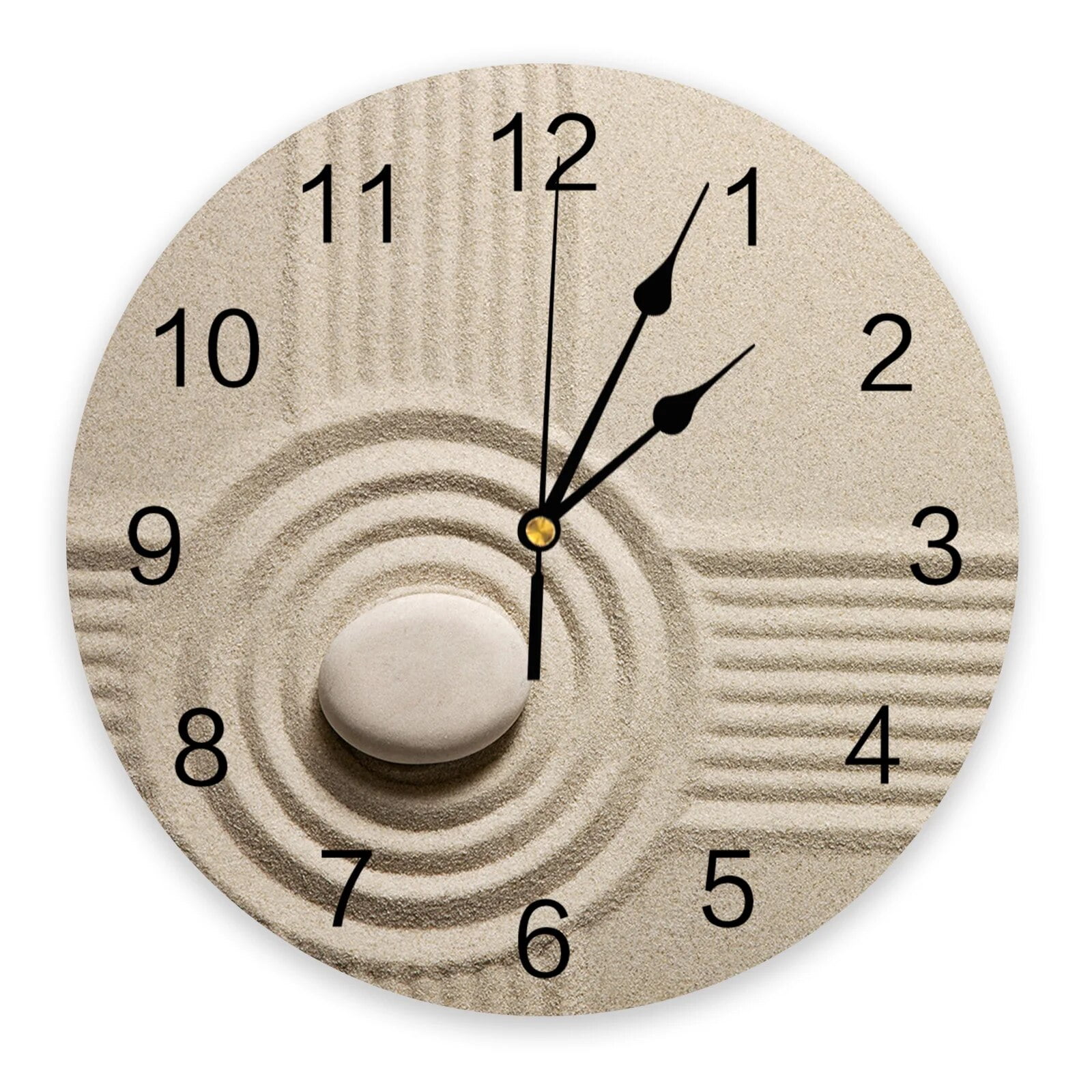 Zen Sand Stone Clocks Wall Home Decor Modern Kitchen Room Bedroom ...