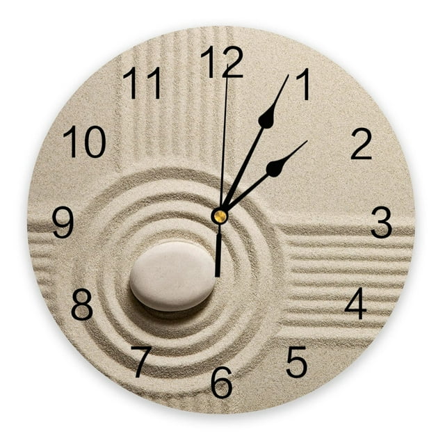 Zen Sand Stone Clocks Wall Home Decor Modern Kitchen Room Bedroom ...