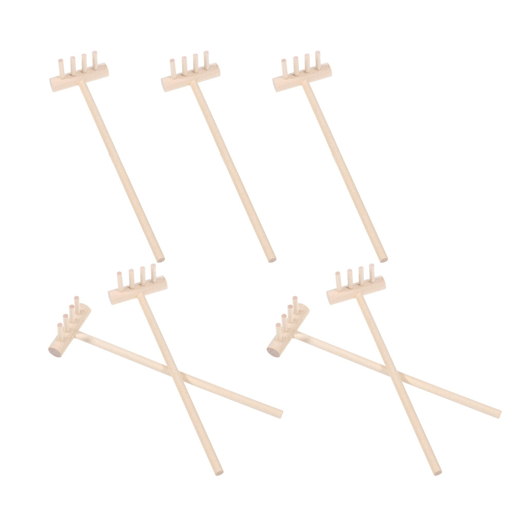 HEMOTON 7Pcs Garden Tiny Rake for Adults Sand Smoothing Elegant Design ...