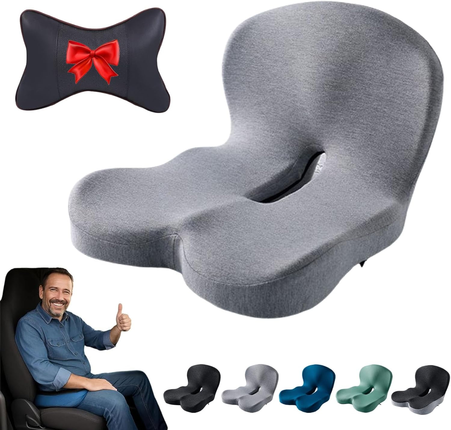 Zen Seat Cushion Truck, Ergonomic Memory Foam Seat Cushion with Lumbar ...
