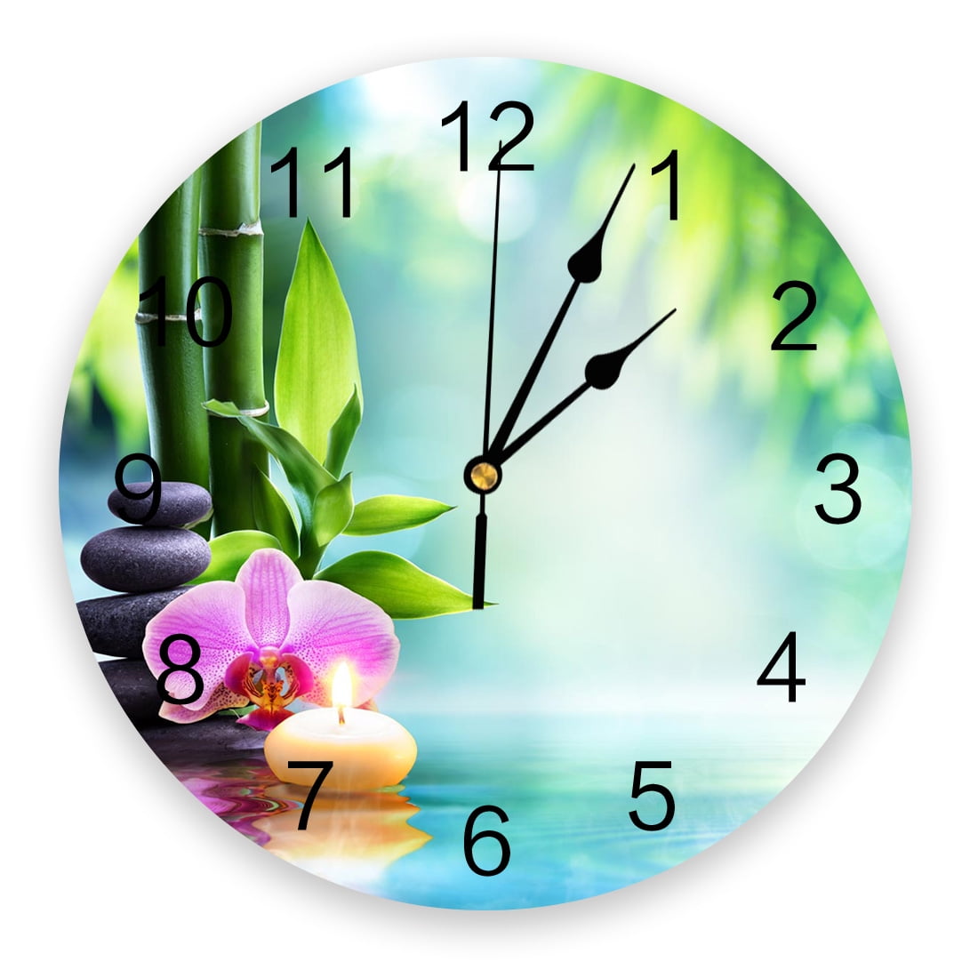 Zen St Green Bamboo Forest Water New Wall Clock Fashion Living Room ...