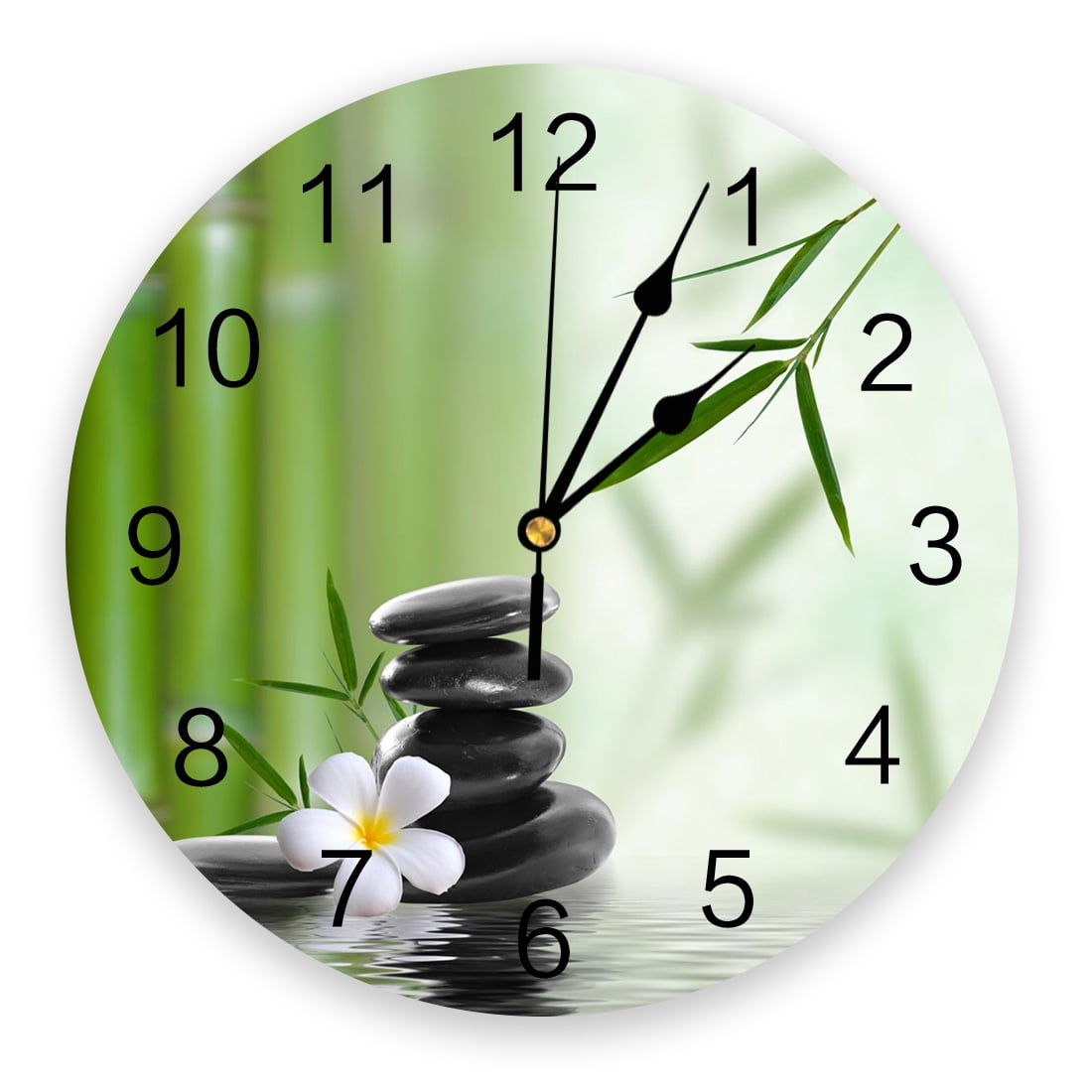 Zen St Green Bamboo Forest Water New Wall Clock Fashion Living Room Quartz Watch Modern Home ...
