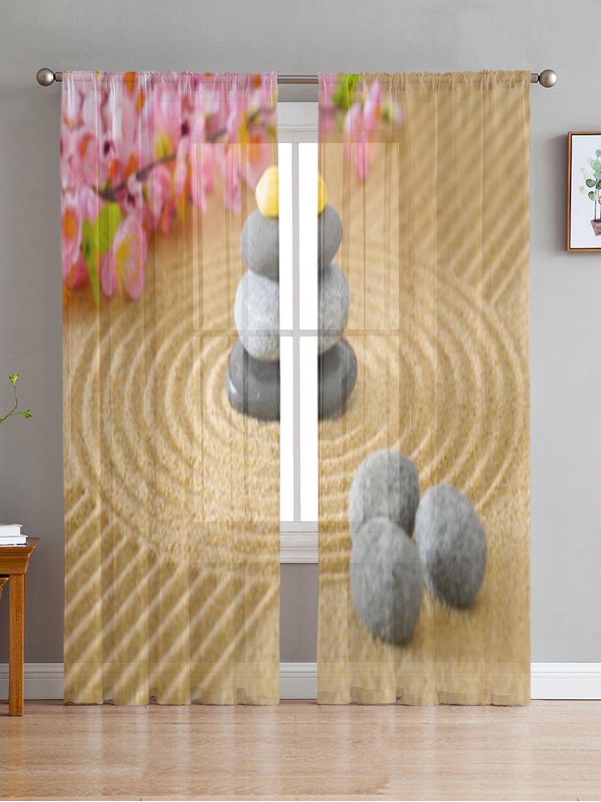 Zen St Purple Orchid Calm Candle Window Curtains Bedroom Modern Drape ...