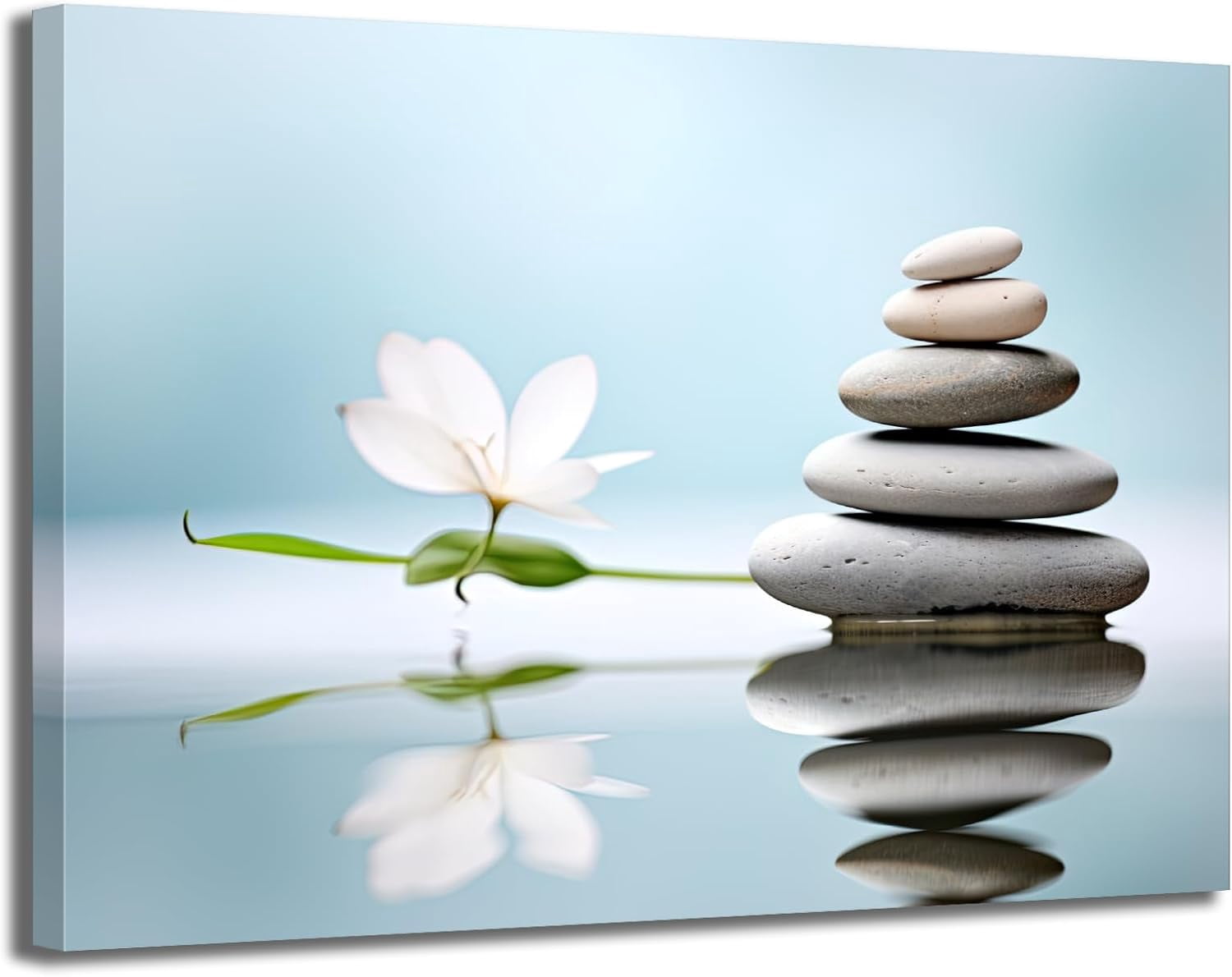Zen Stone Canvas Wall Art Spa Stone with White Flower and Butterfly ...