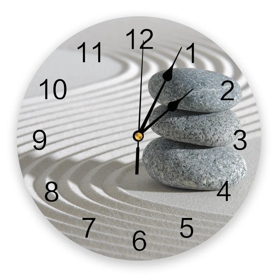 Zen Stone Wall Clocks Home Decoration Silent Round Watches for Living ...