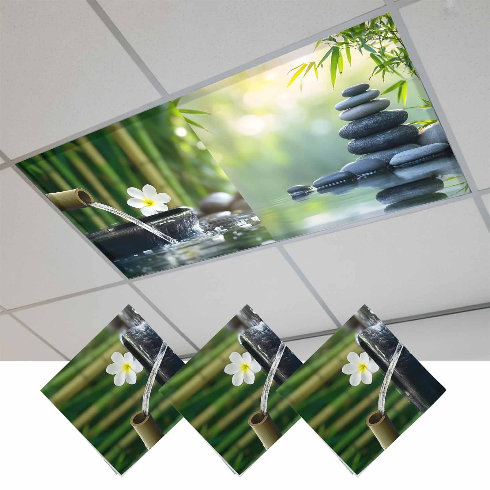 Zen Stones Magnetic Fluorescent Light Covers for Ceiling Lights 2 x 4 ...