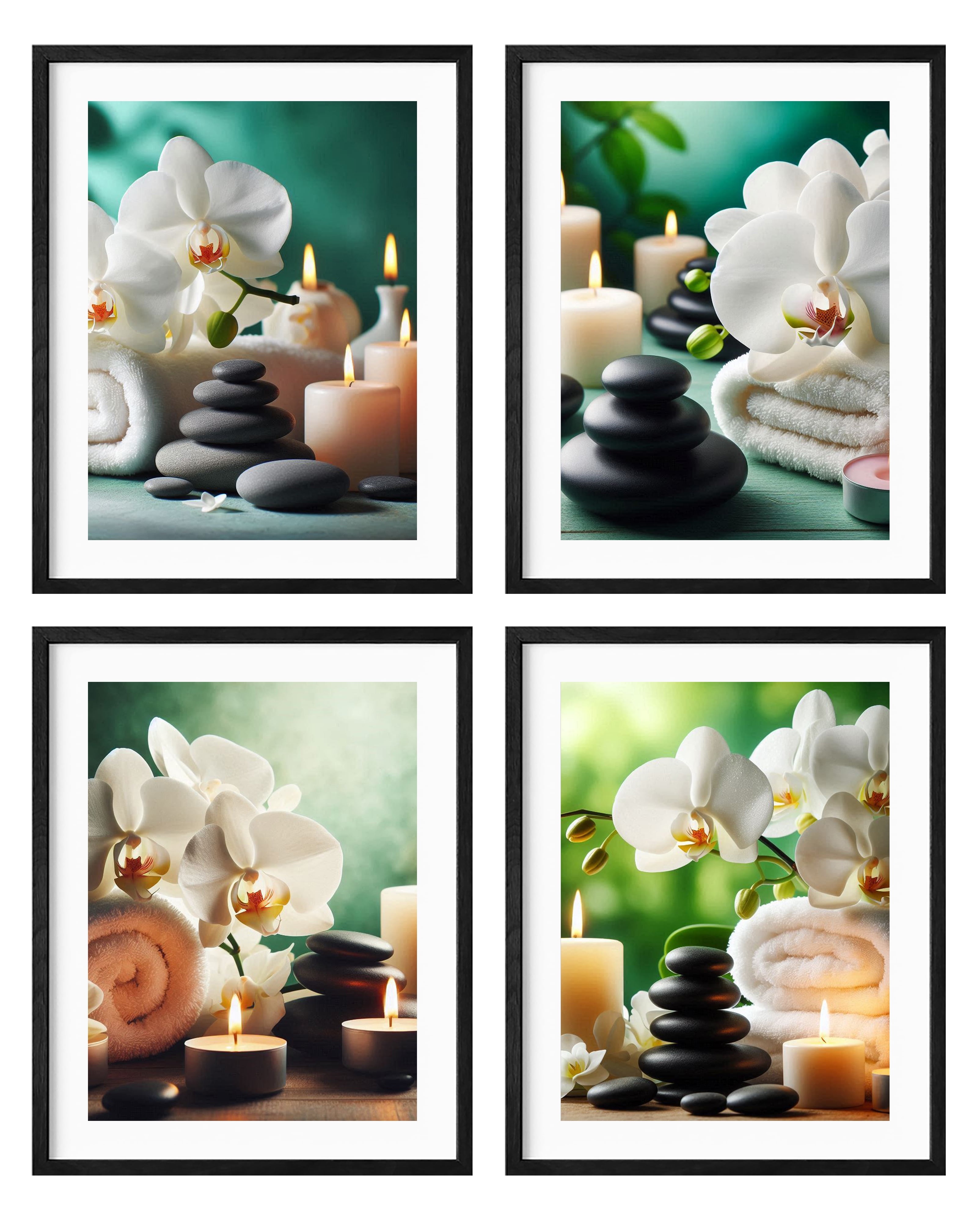 Zen Stones Relax and Calm Massage Laundry Room Bathroom Decor Set of 4 ...