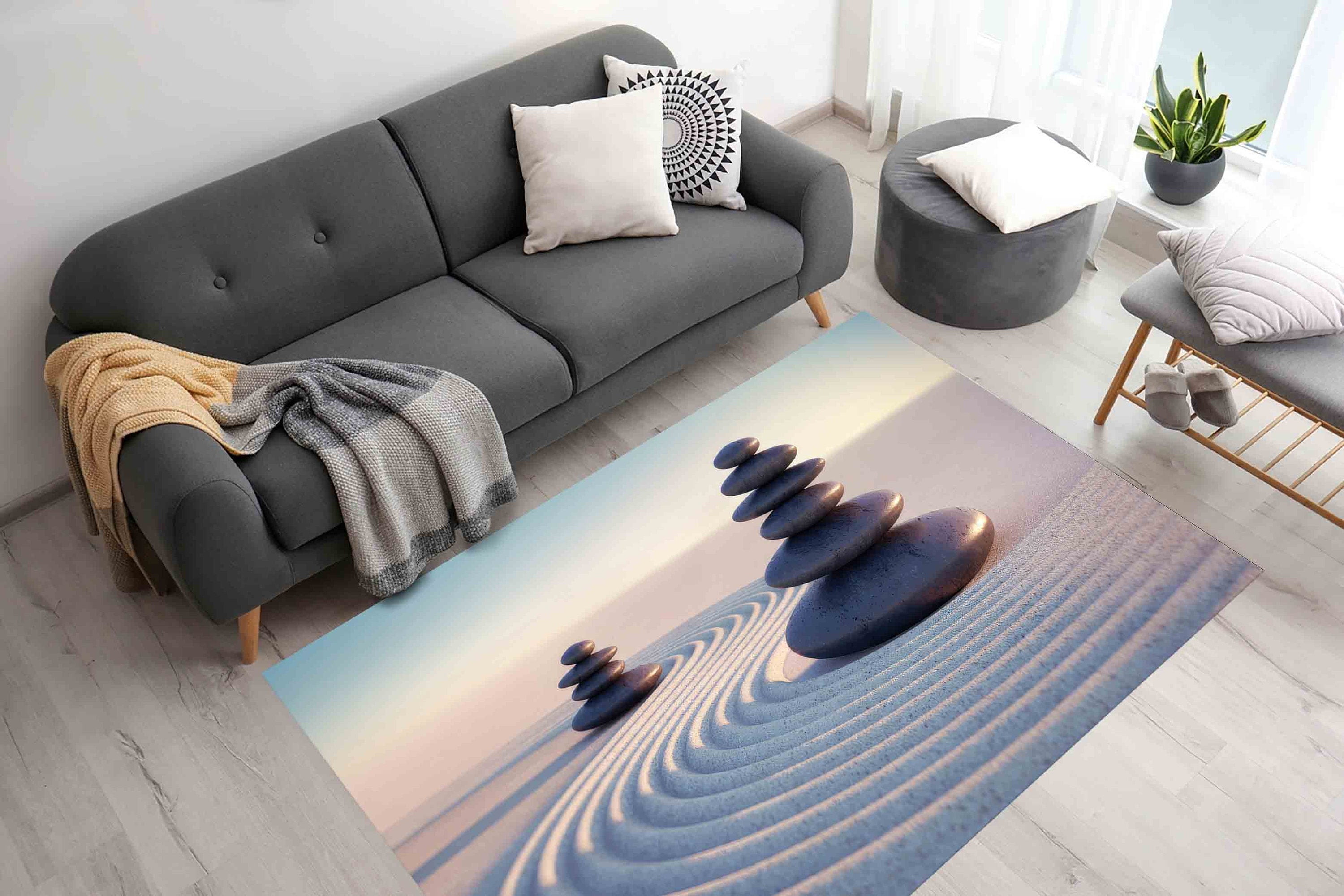 Zen Stones Rugs, Minimal Rug, Modern Rugs, Printed Rug, Salon Decor Rug ...