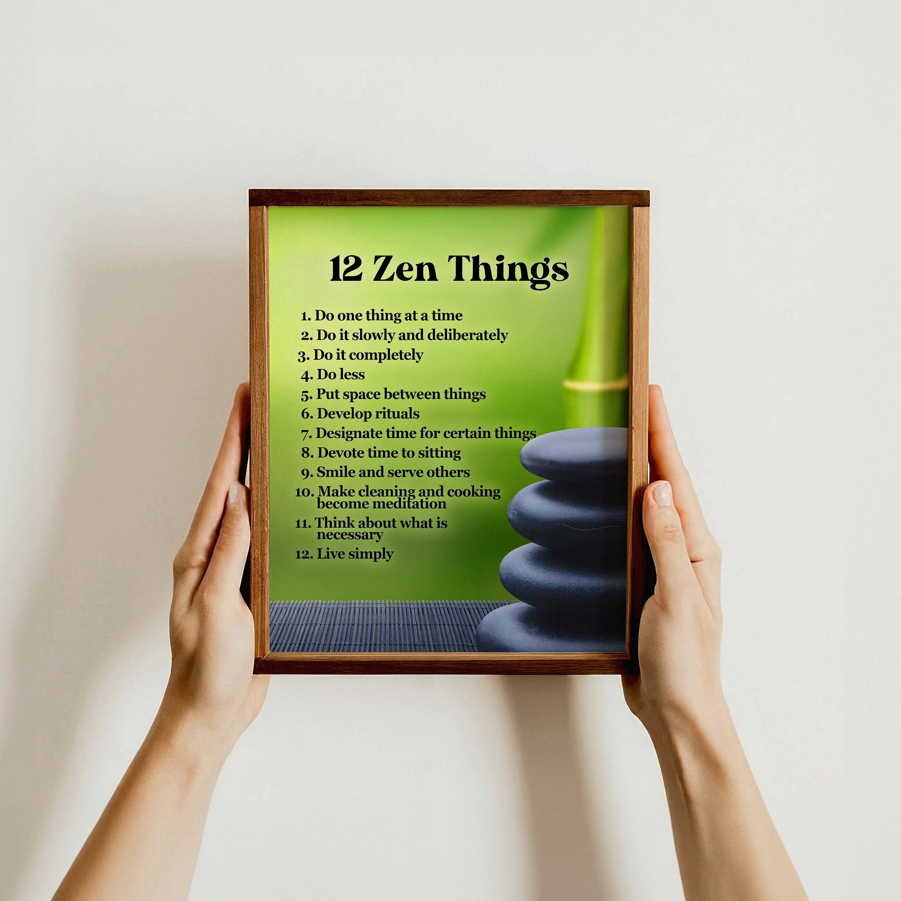 Zen Wall Art - "12 Zen Things" Inspirational Quote Print - Perfect For ...