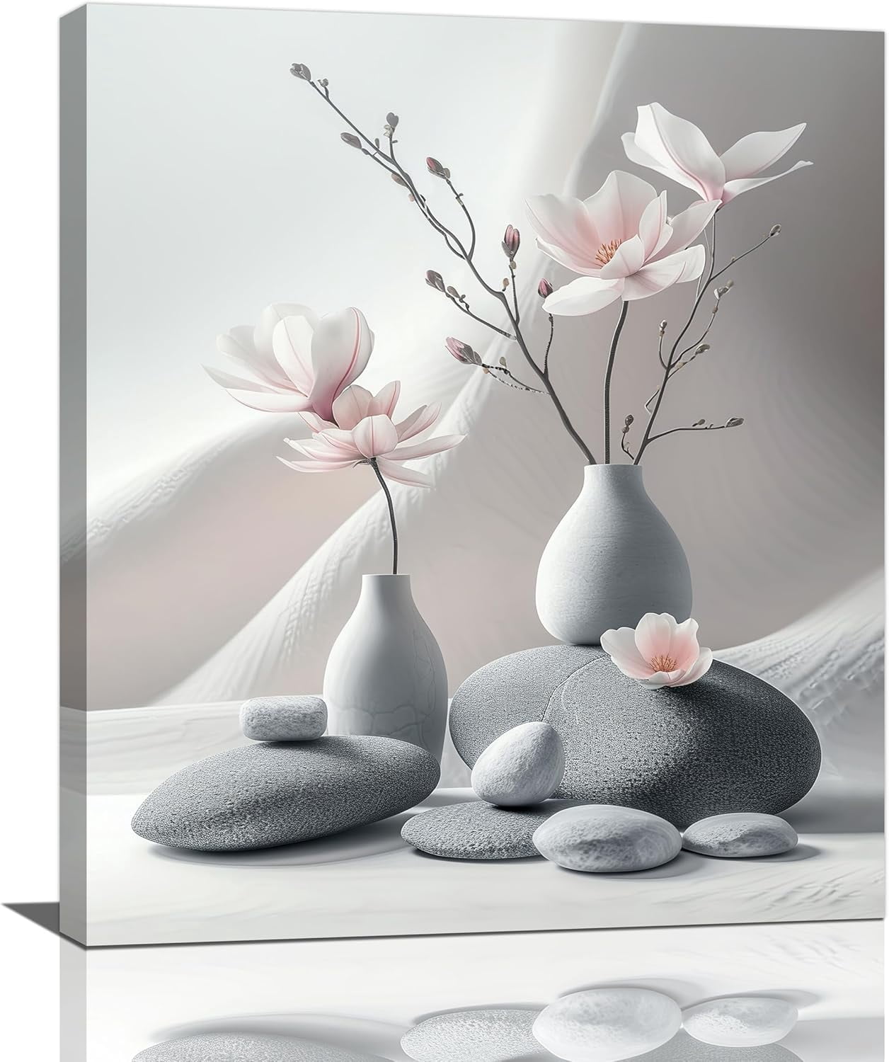 Zen Wall Art Bathroom Pictures Wall Decor Zen Paintings Canvas Pebble ...