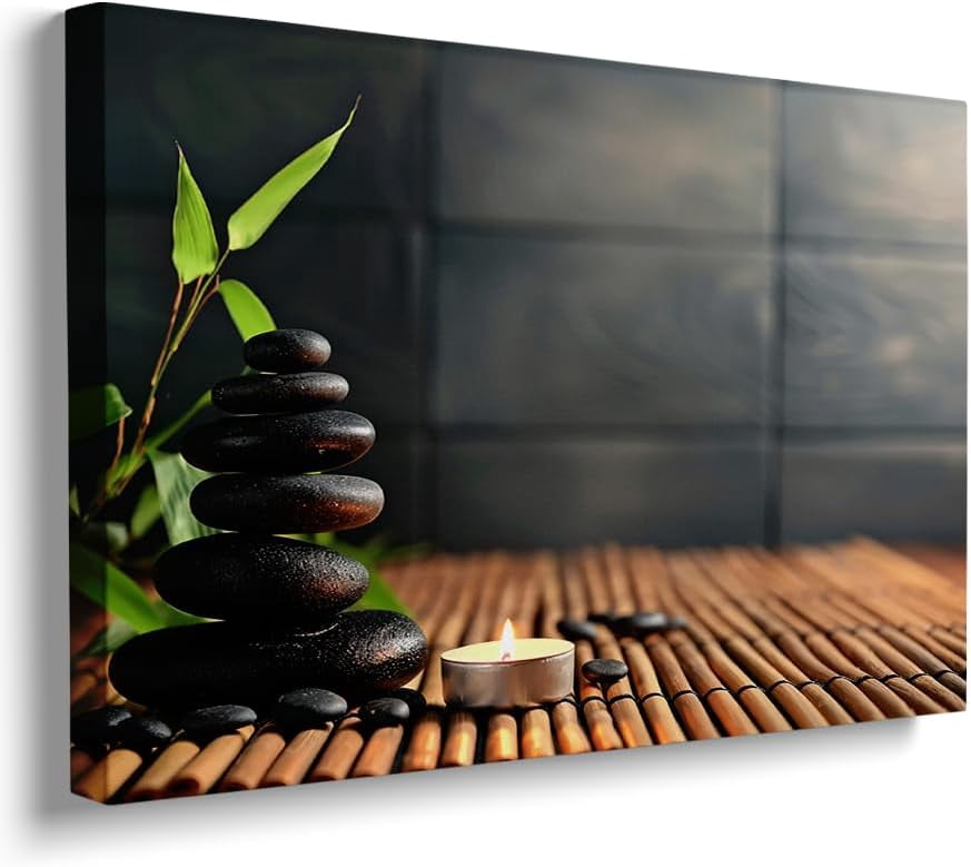 Zen Wall Art Stacked Rocks Yoga Feng Shui Painting Printed On Canvas ...