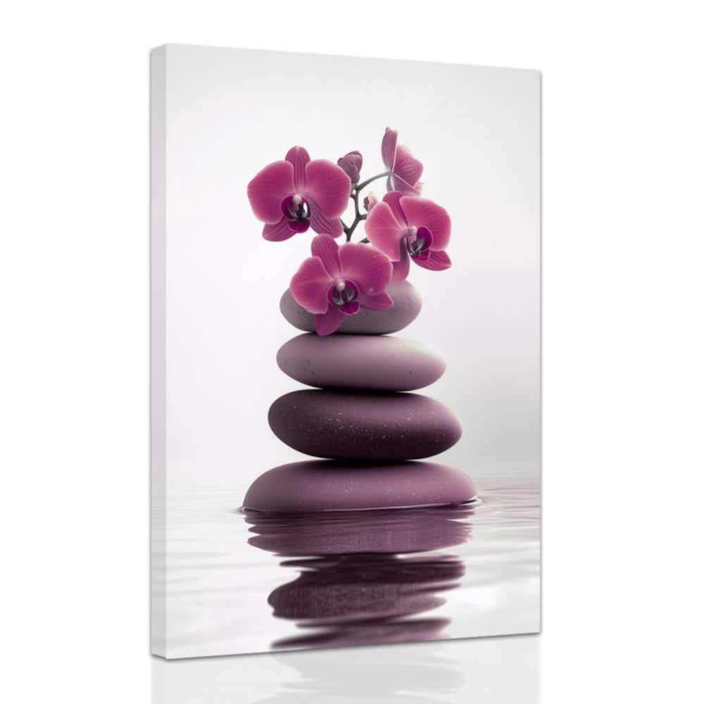 Zen Wall Art Stones Picture Orchid Canvas Painting Zen Water Prints Spa ...