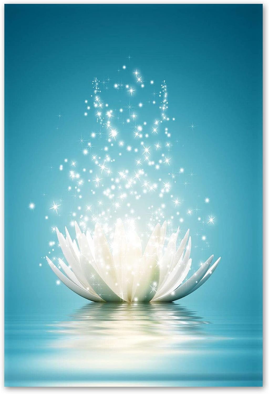 Zen Wall Art White Lotus Flower Bloom in Water Picture Prints Wall ...