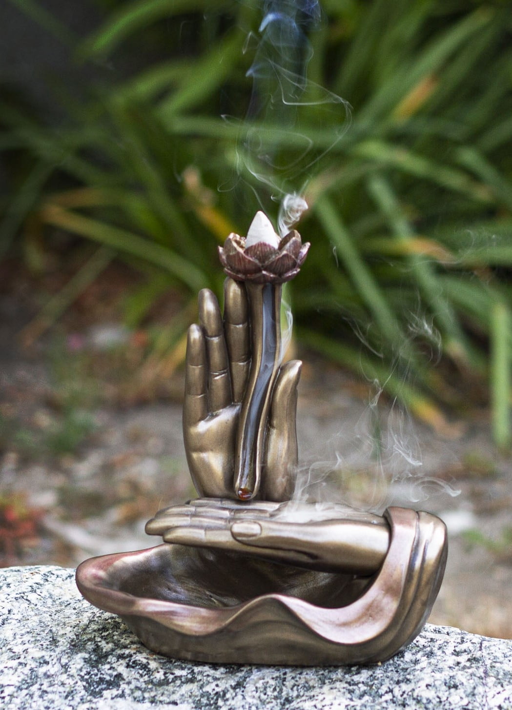 Zen Yoga Meditation Buddha Mudra Hands Lotus Flower Backflow Incense ...