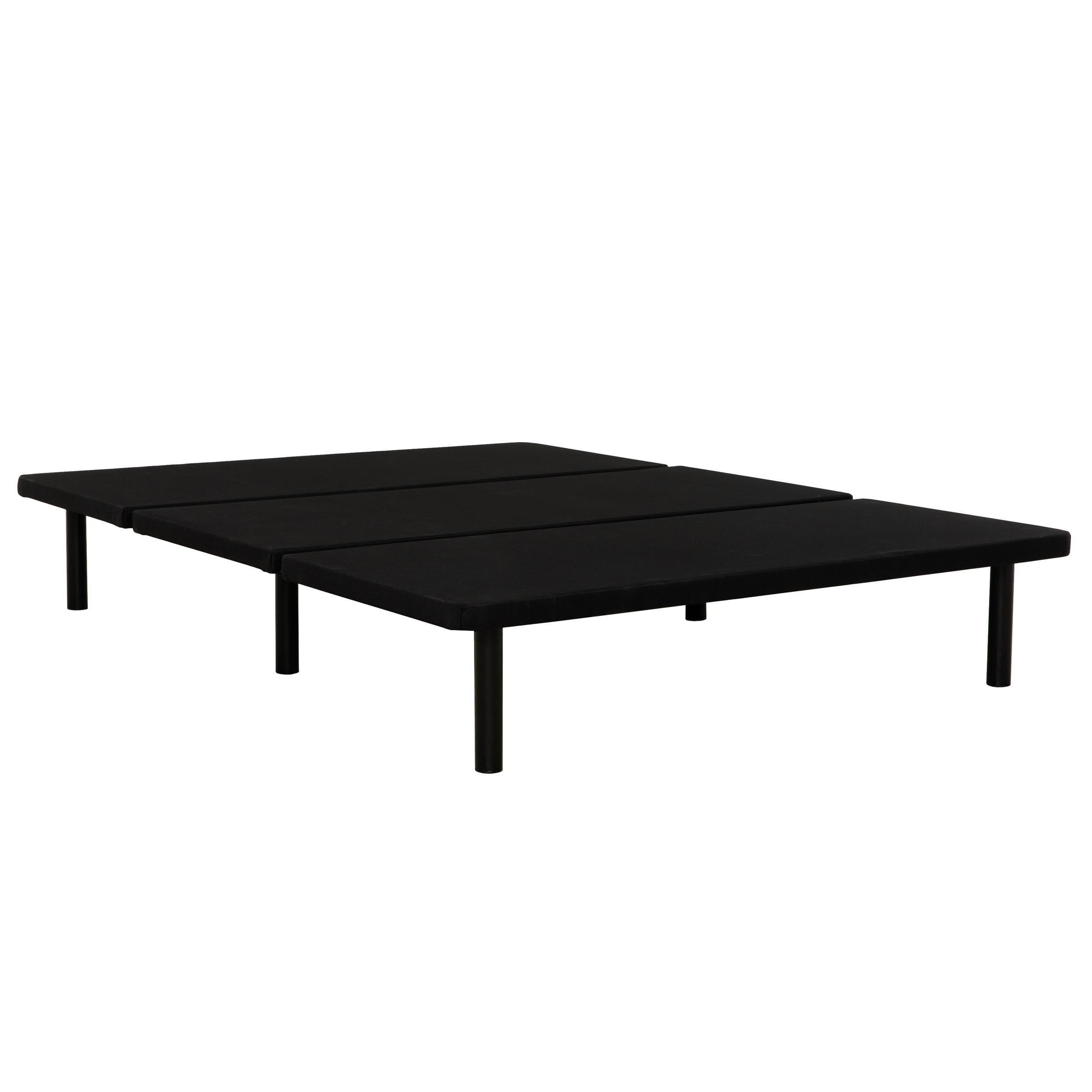 ZenBase Black Upholstered Twin XL Platform Bed Frame with Steel ...