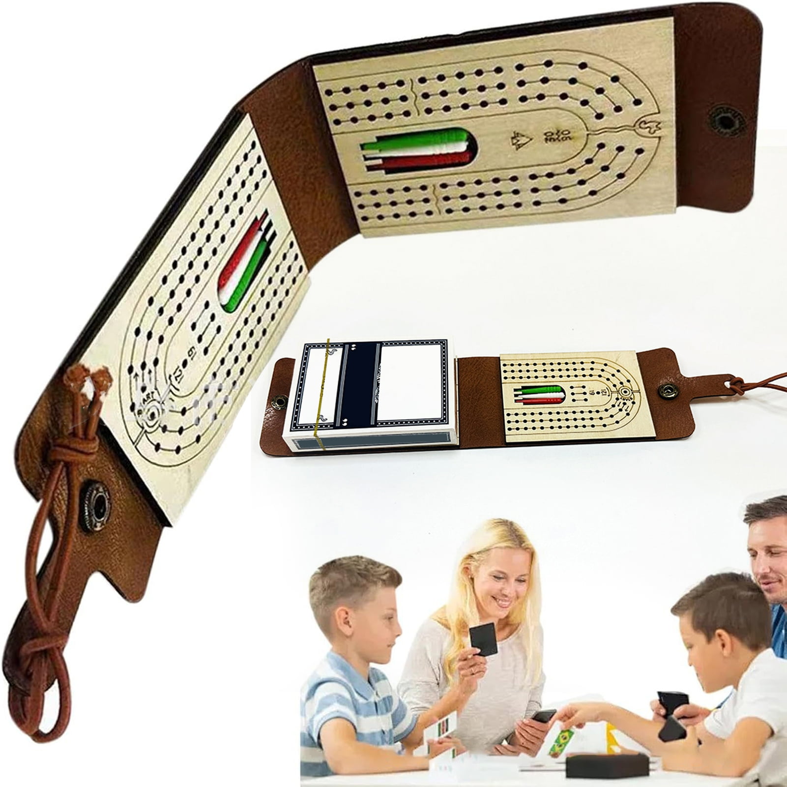 ZenCart 1/2 Sets Foldable Travel Cribbage Board Game Set with Poker ...