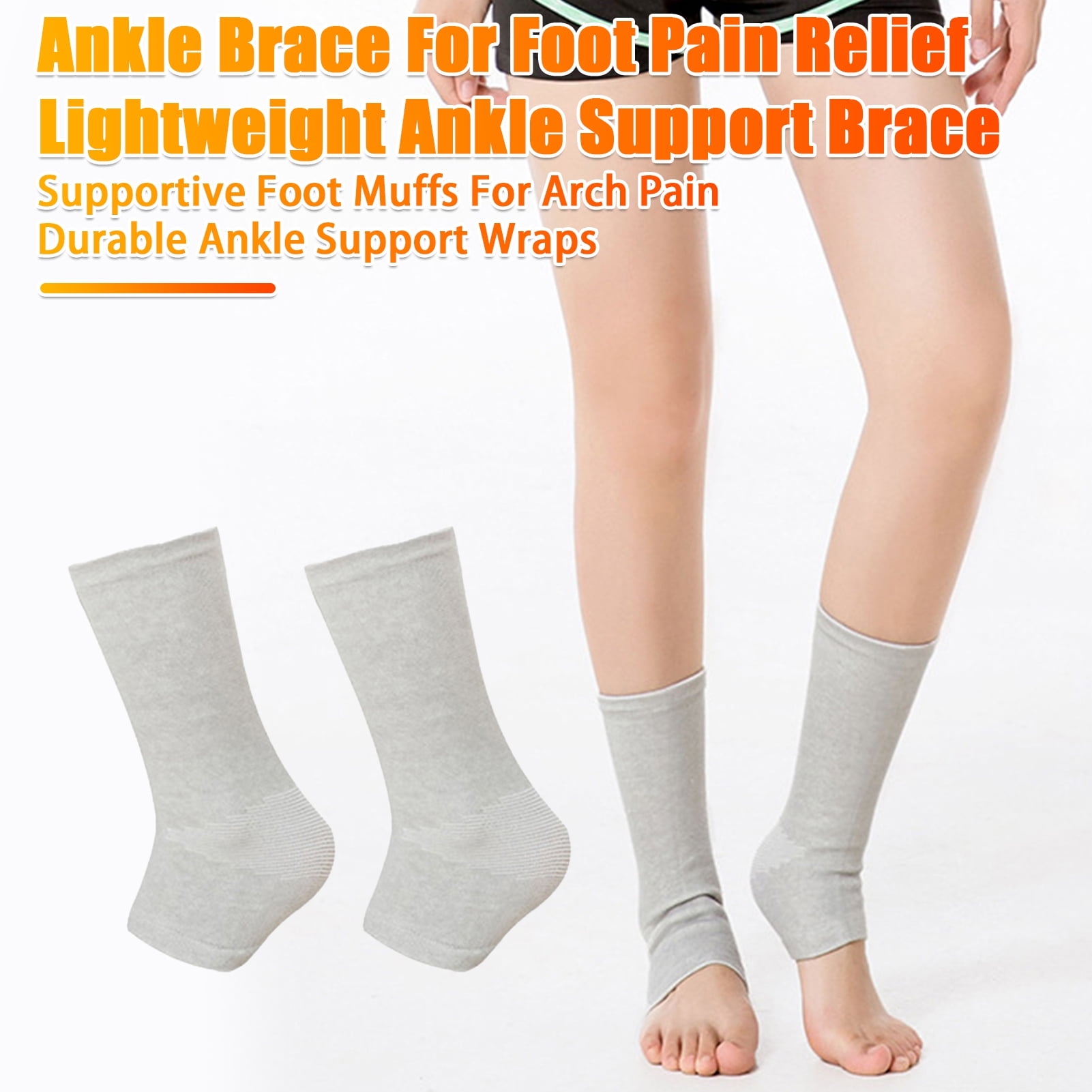 ZenCart 1/2Pairs Bamboo Foot Sleeves Ankle Brace Compression Socks Foot ...