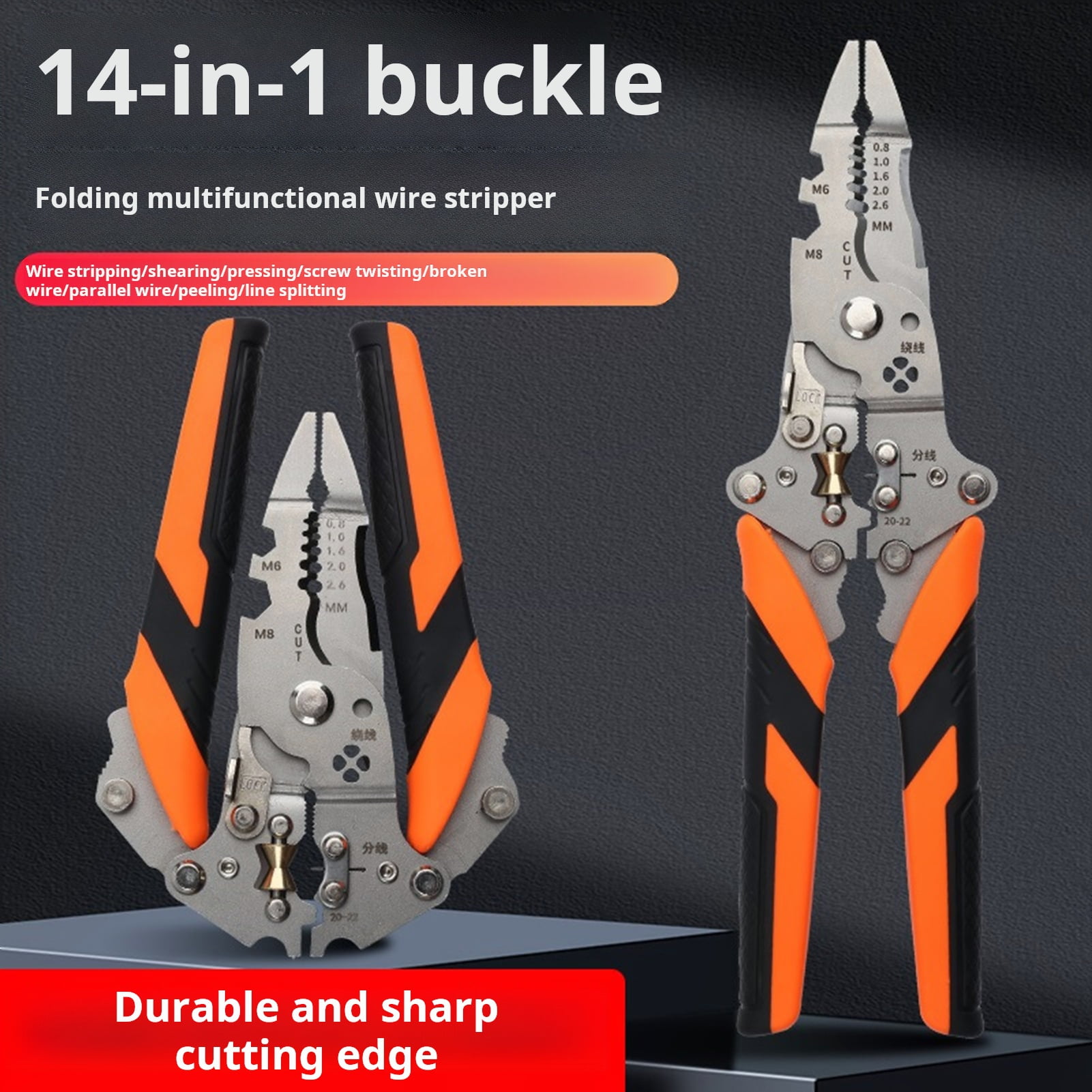 ZenCart 1/2Pcs 14-in-1 Multifunctional Wire Stripper with Ergonomic ...