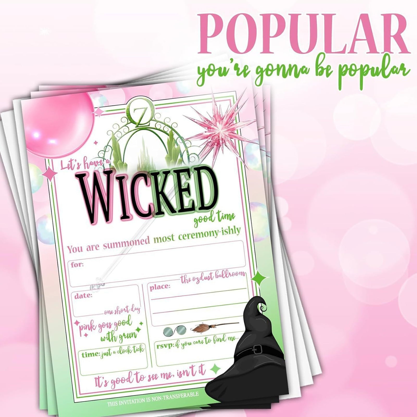 ZenCart 10/15Pcs Birthday Party Invitations Let's Have A Wicked Good ...