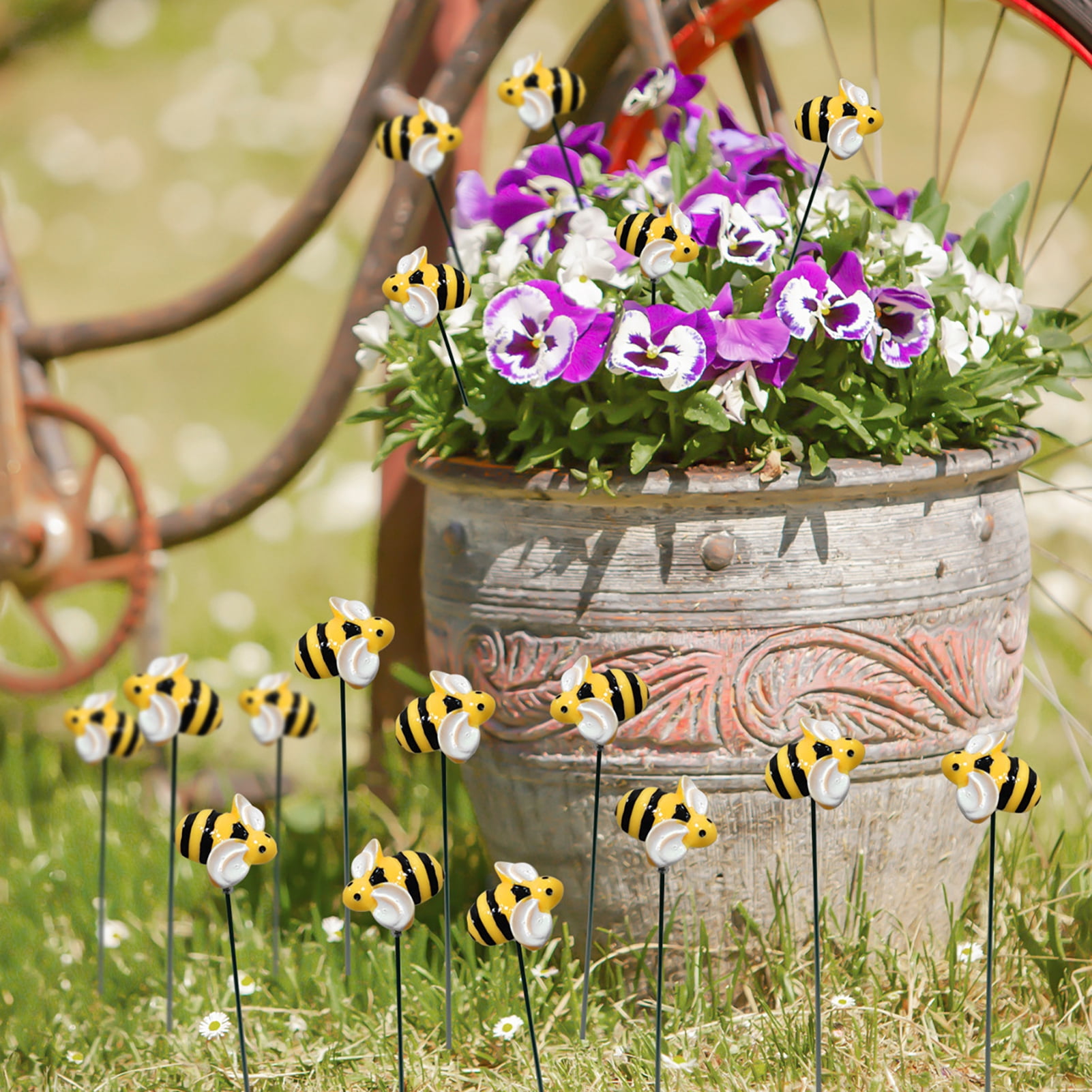 ZenCart 10Pcs Bee Garden Stakes Decor UV Resistant Waterproof Non ...