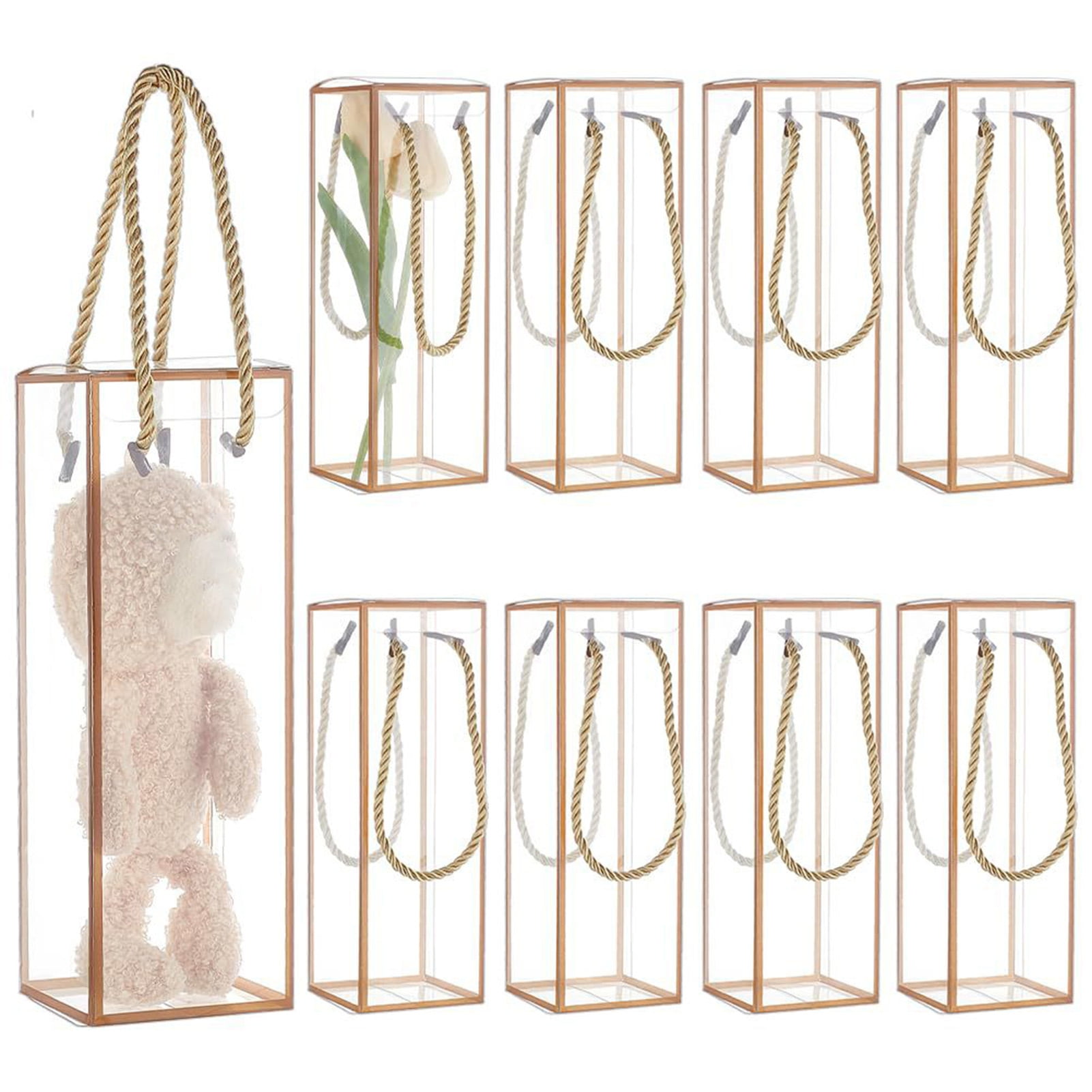 ZenCart 12 Pcs Clear Plastic Gift Box Transparent Cuboid Candy Box with ...