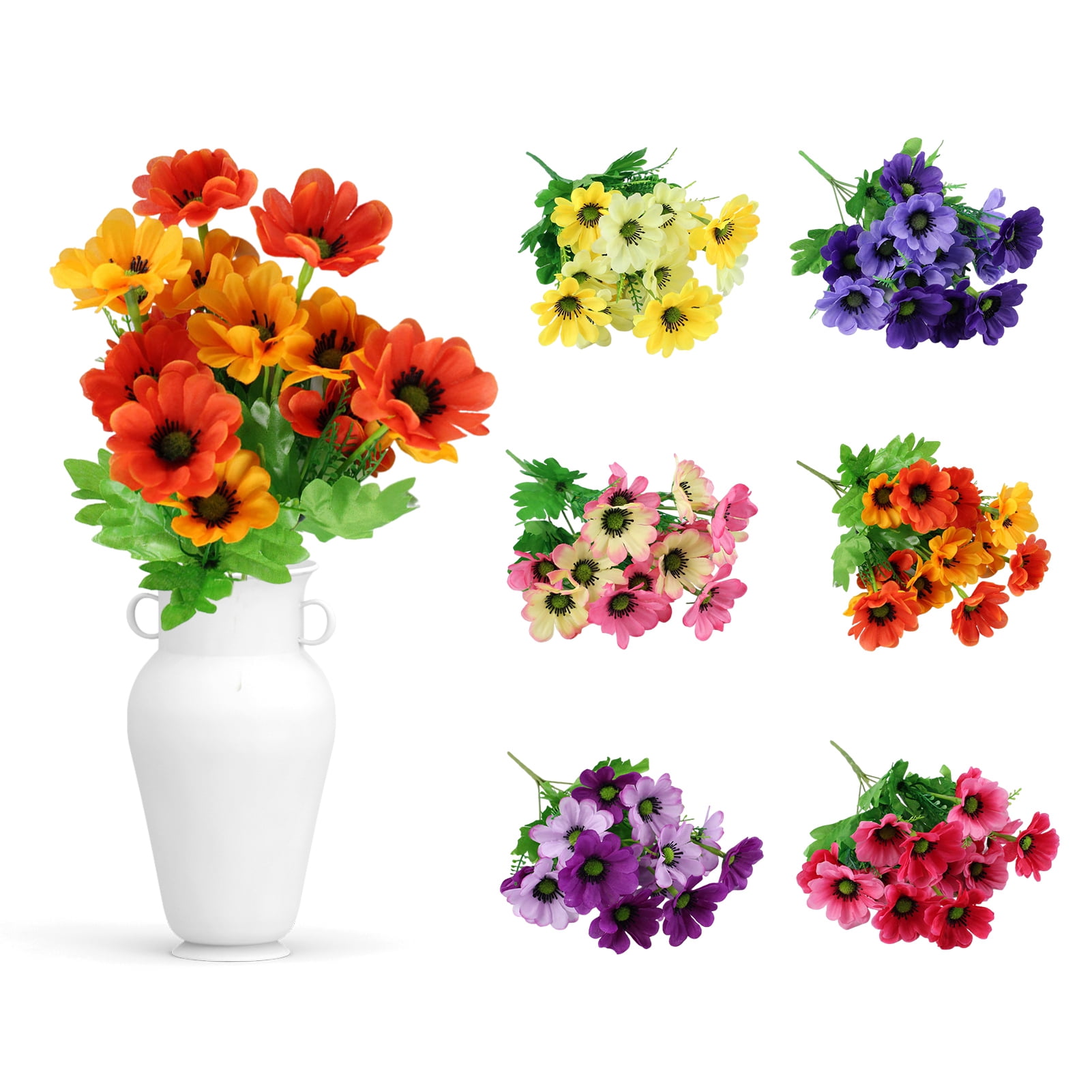ZenCart 2 Pcs Artificial Flowers Bunch Realistic Fake Flowers UV ...