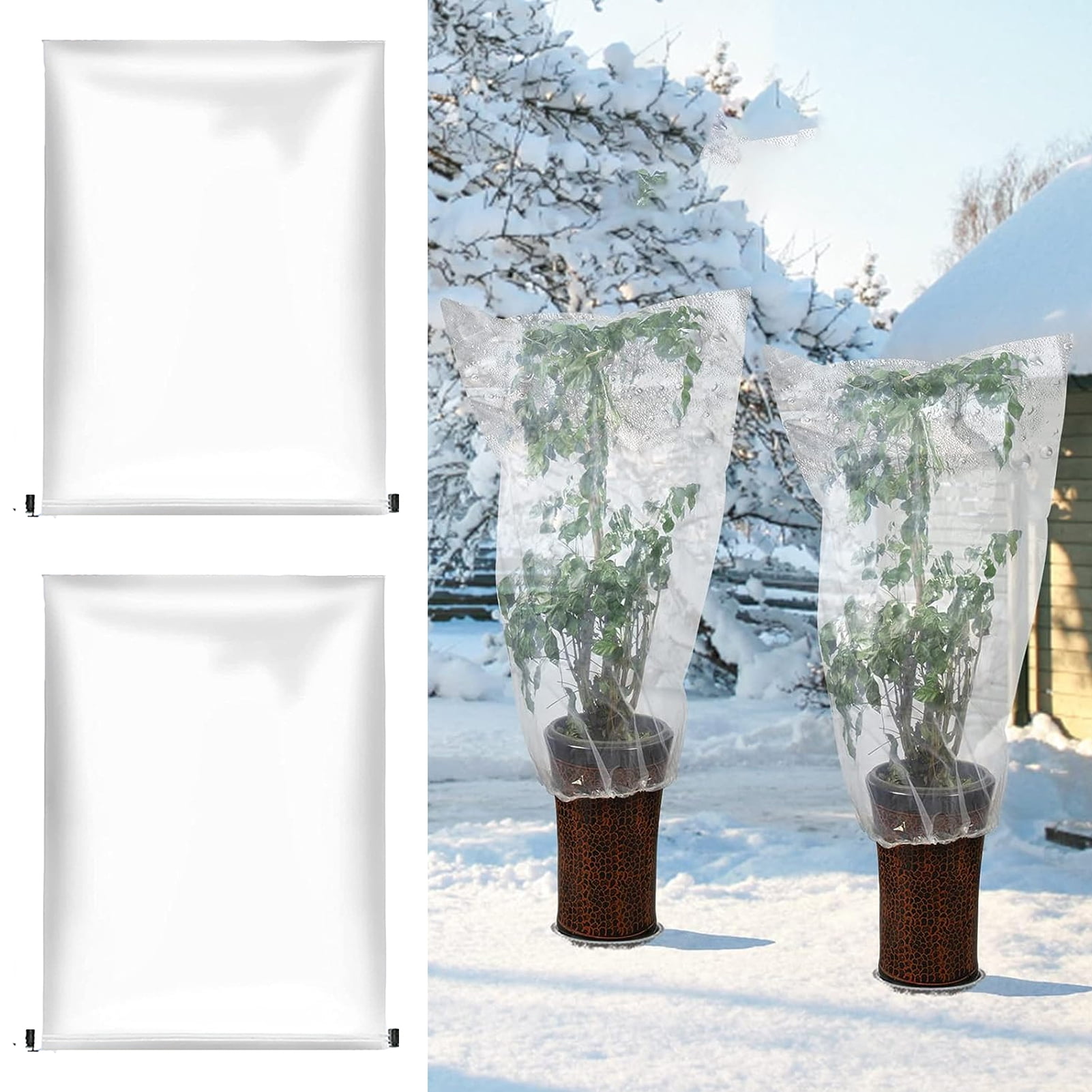 ZenCart 2 Pcs Clear Plant Cover Anti-tear Freeze Protection Plant Cover ...