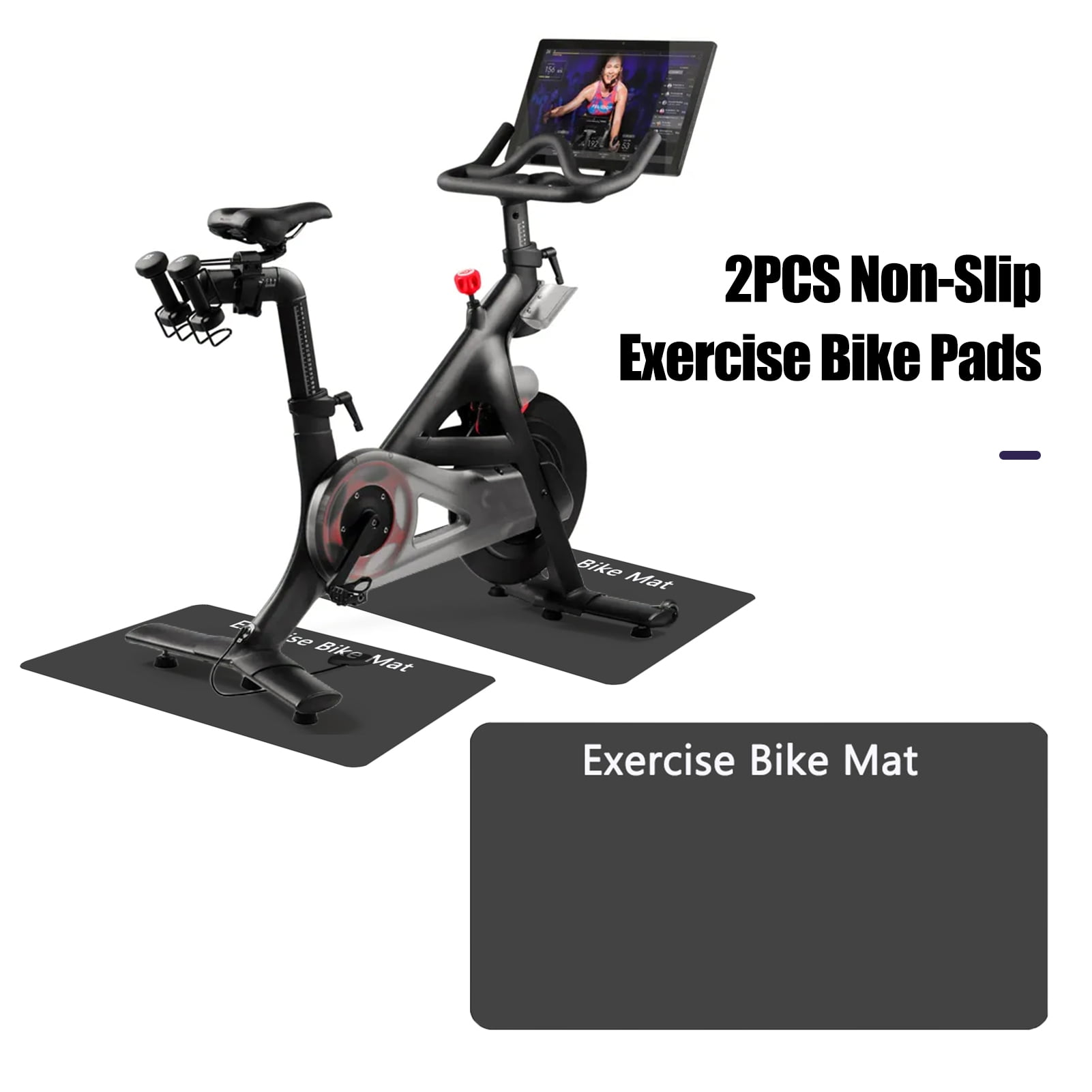 ZenCart 2Pcs Exercise Bike Non-Slip Mat Noise Reduction Indoor Cycling ...