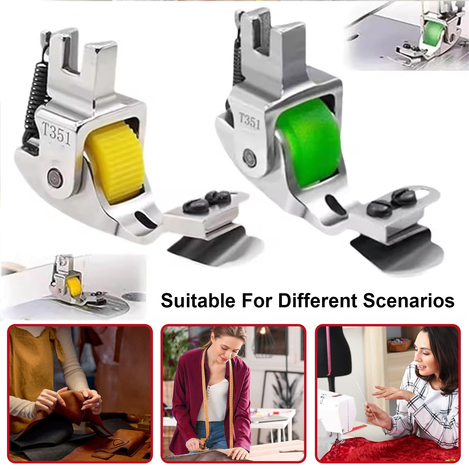 ZenCart 2Pcs Versatile Adjustable Rolled Hemmer Presser Foot Universal ...