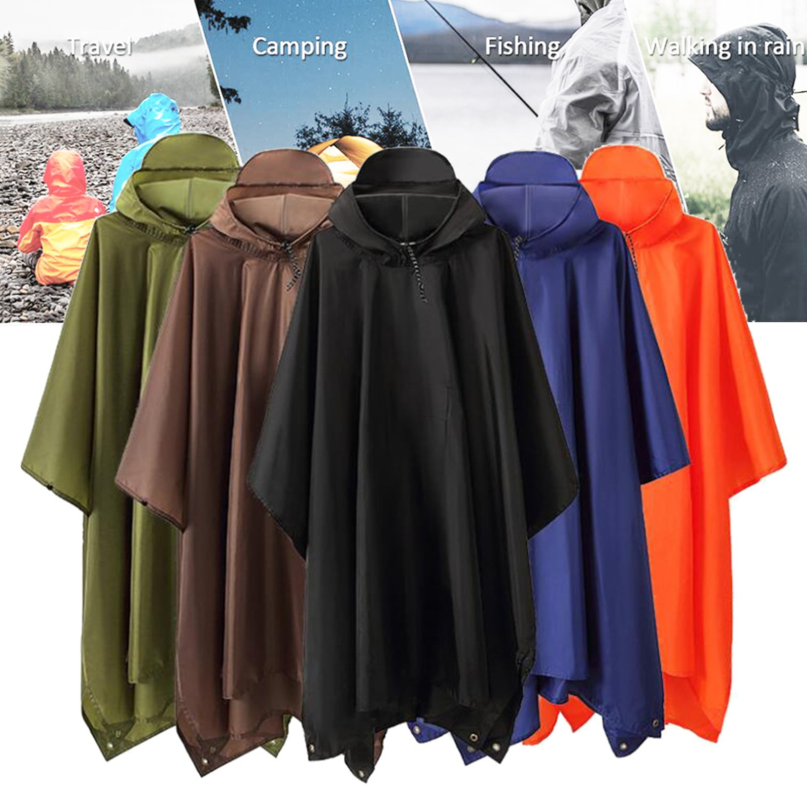 ZenCart 3-in-1 Multi-functional Cloak Raincoat Adult Hooded Rain Poncho ...