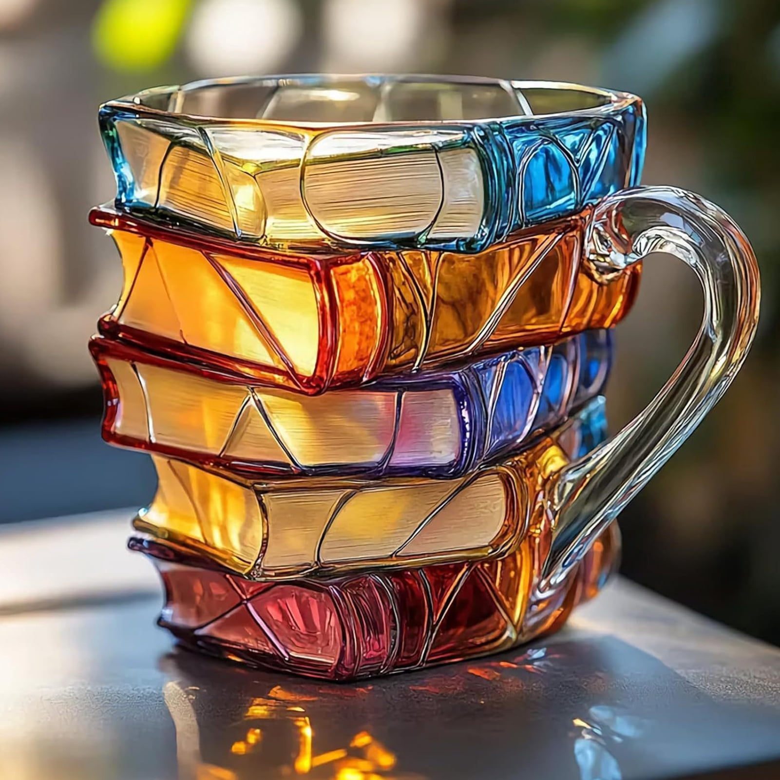 ZenCart 3D Painted Book Mug Hand-Painted Stacking Book Coffee Cup ...