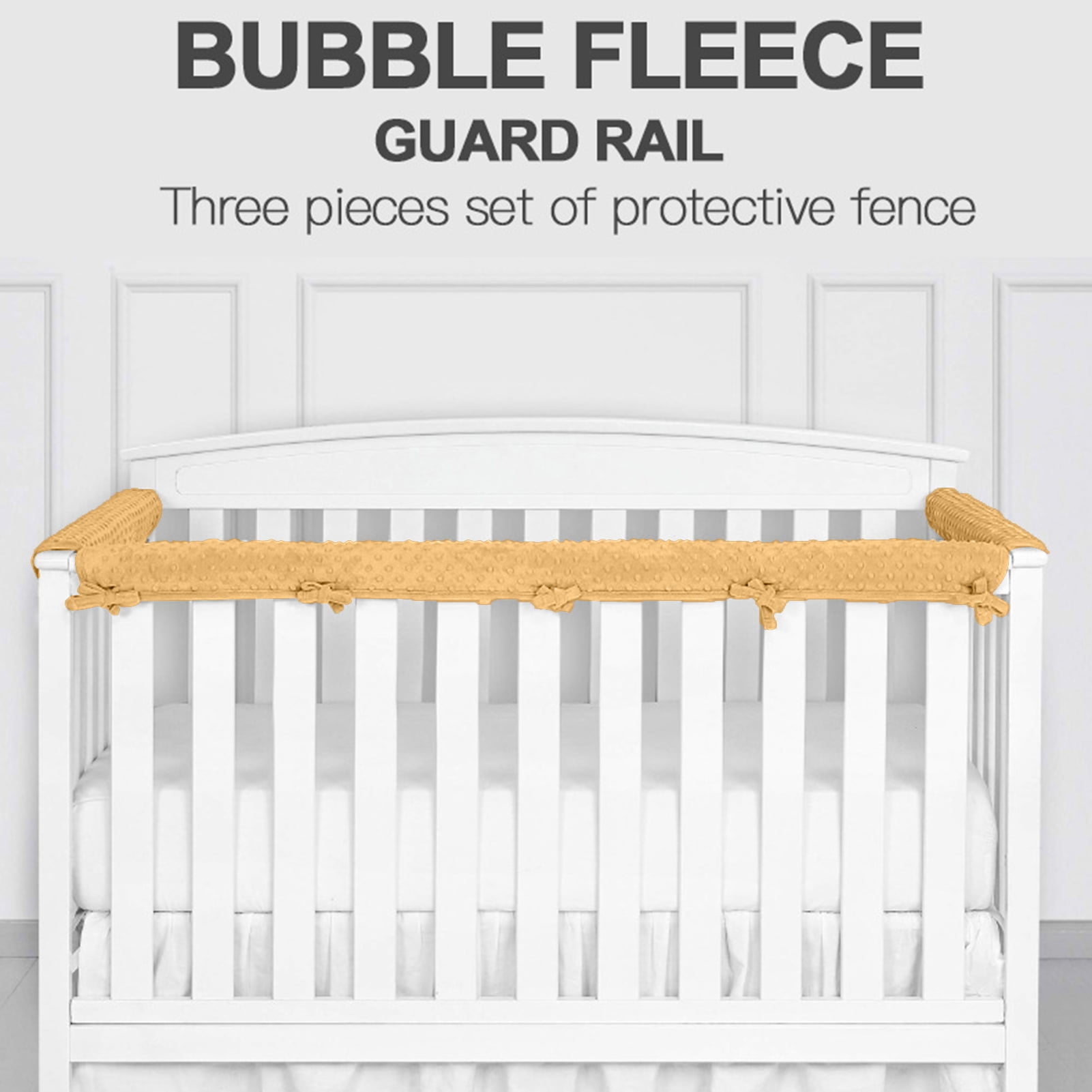ZenCart 3Pcs Crib Rail Cover Soft Crib Rail Edge Protector Anti-Collision Teething Strip ...