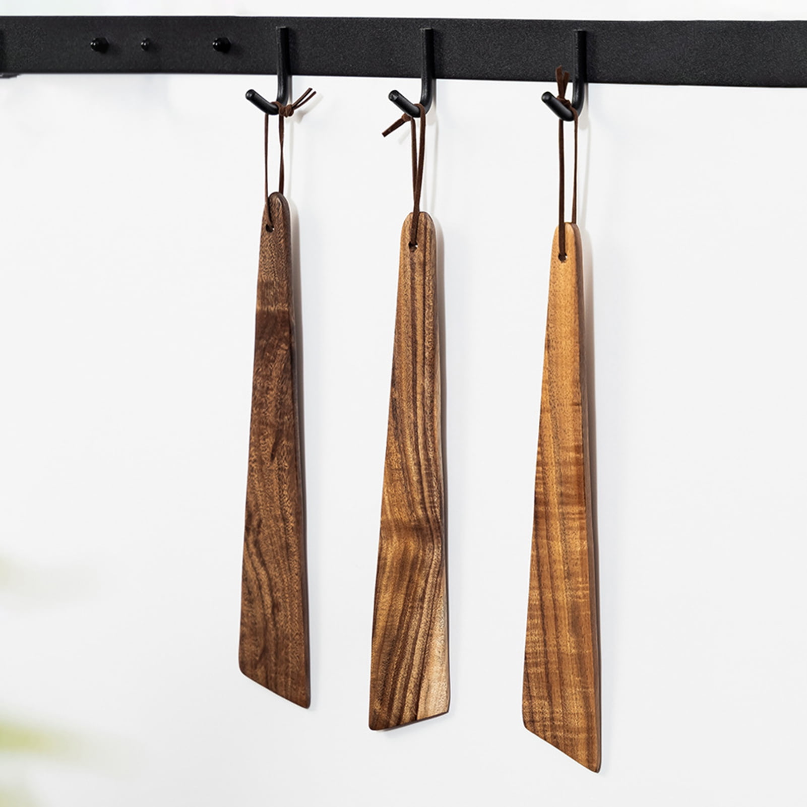 ZenCart 3Pcs Teak Wood Spatula Set 12 Inch Flat Wooden Turner with ...