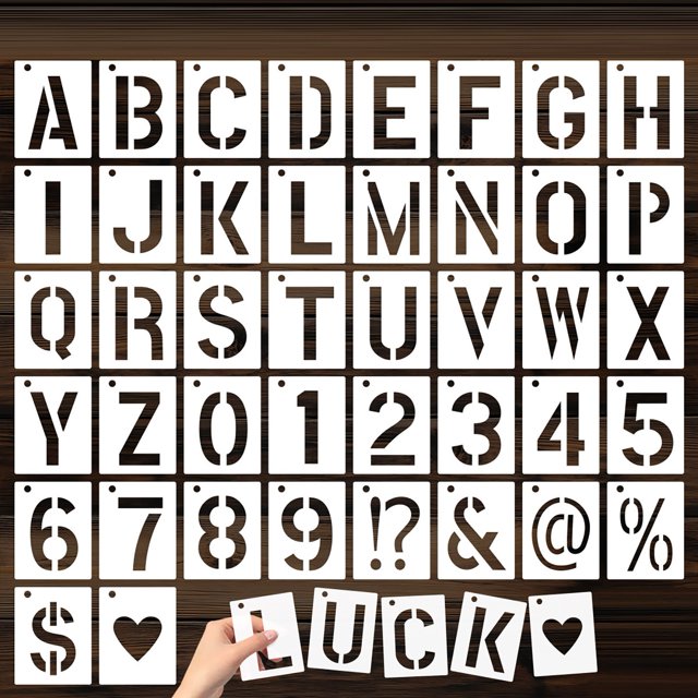 ZenCart 42Pcs Letter Stencils Set Multipurpose Symbol Numbers Craft ...