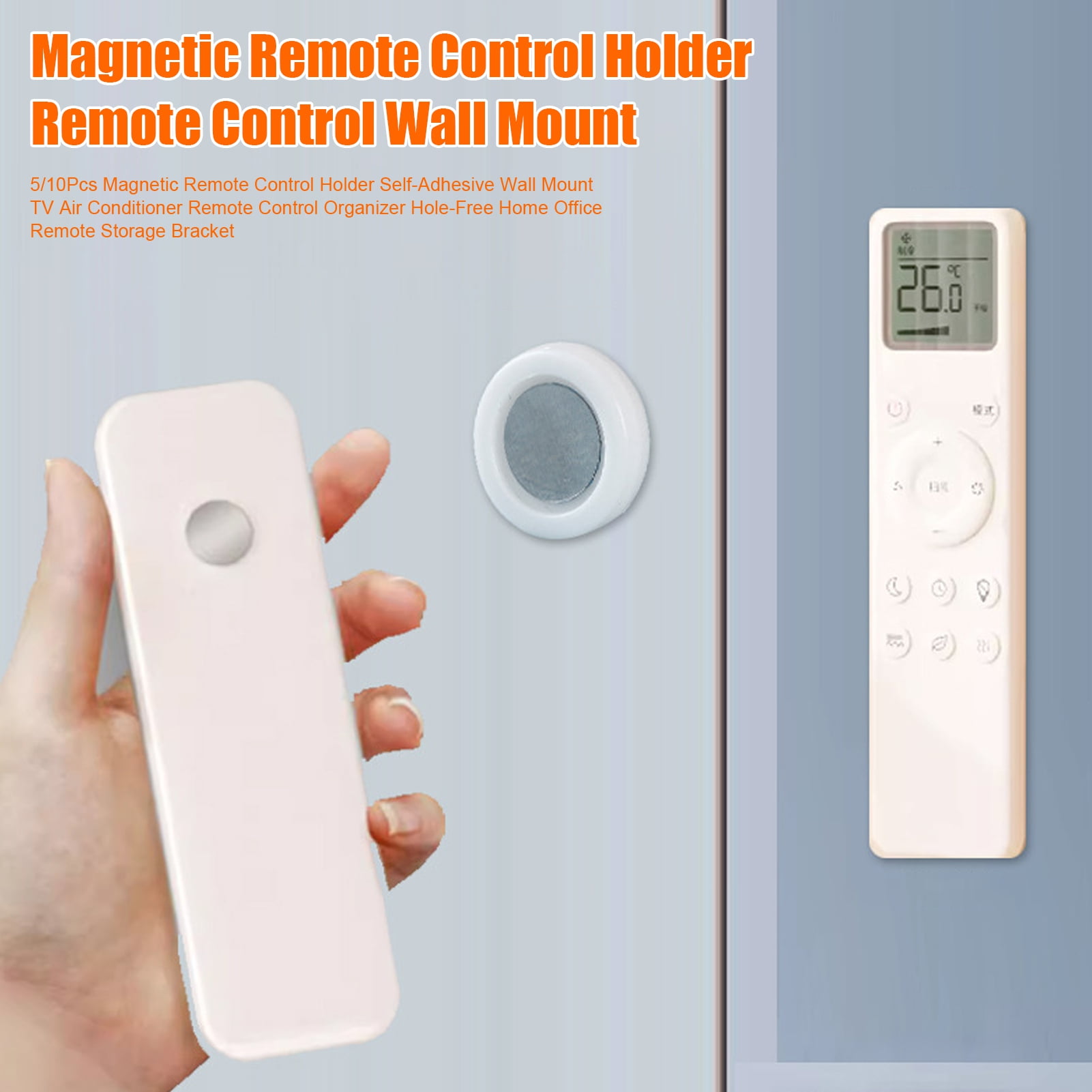 ZenCart 5/10Pcs Magnetic Remote Control Holder Self-Adhesive Wall Mount ...