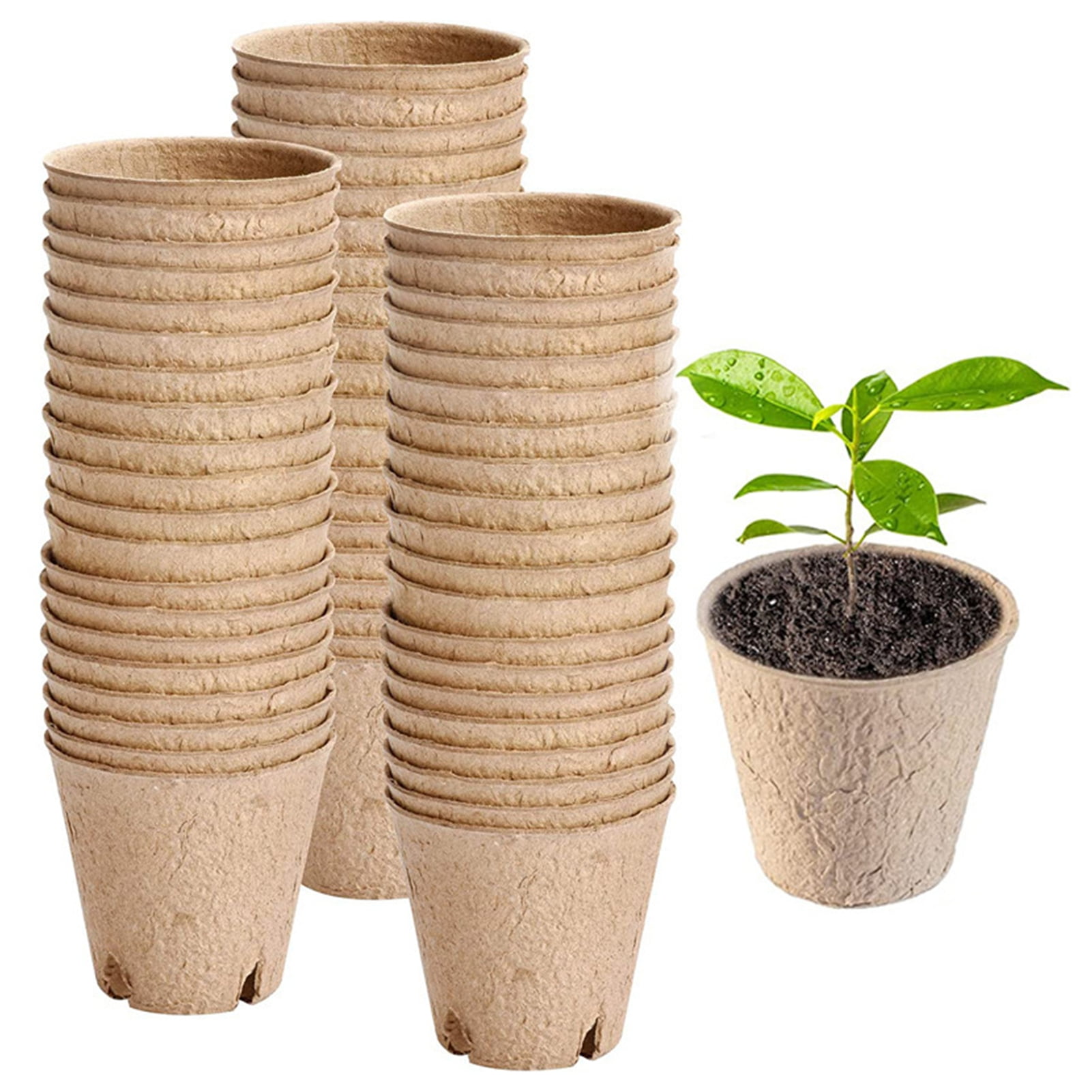 ZenCart 50 Pcs Seeds Starter Pots Biodegradable Plant Nursery Pots ...