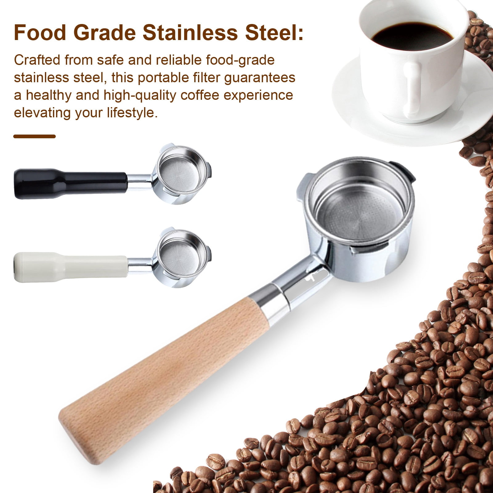 ZenCart 51MM Stainless Steel Bottomless Portafilter Coffee Handle with ...