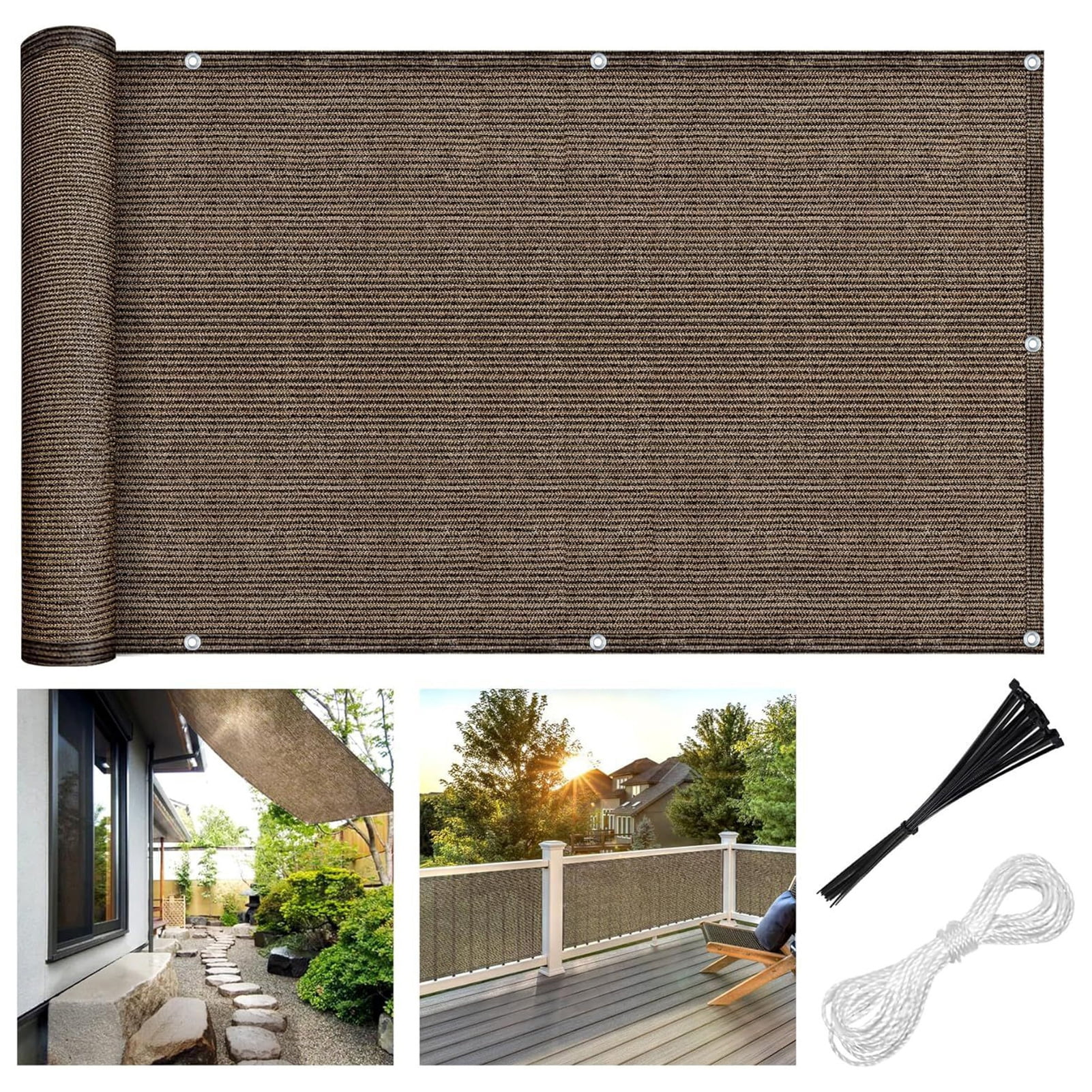 ZenCart 5x0.9M Balcony Privacy Screen Fence Cover UV Protection Weather ...