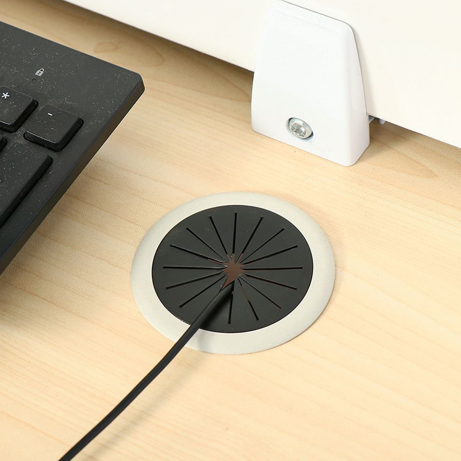 ZenCart 60MM Desk Cable Grommet Petal-Shaped Buckle Wire Hole Cover ...