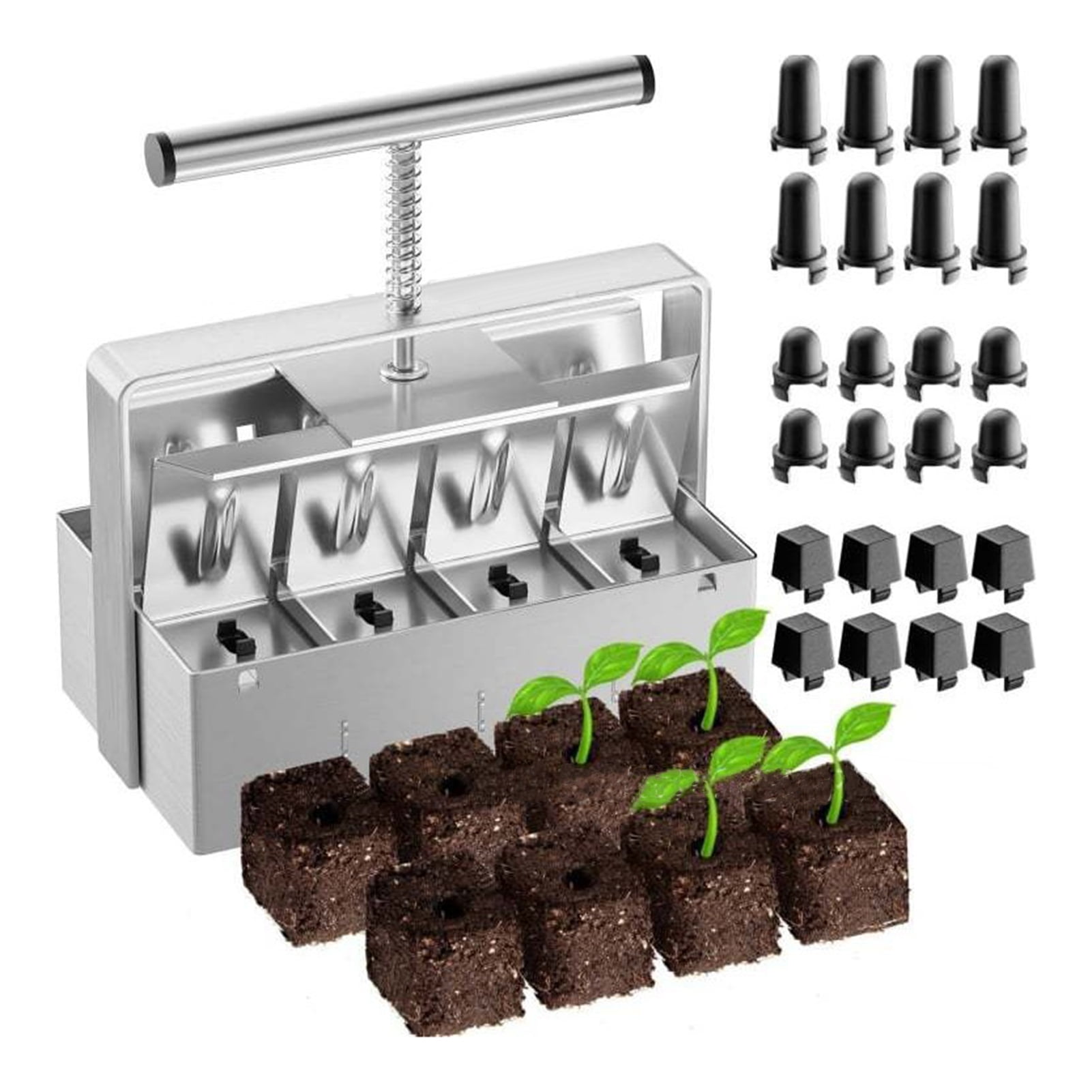 ZenCart 8-Cell Soil Block Maker with Portable Handle Heavy Duty Metal ...