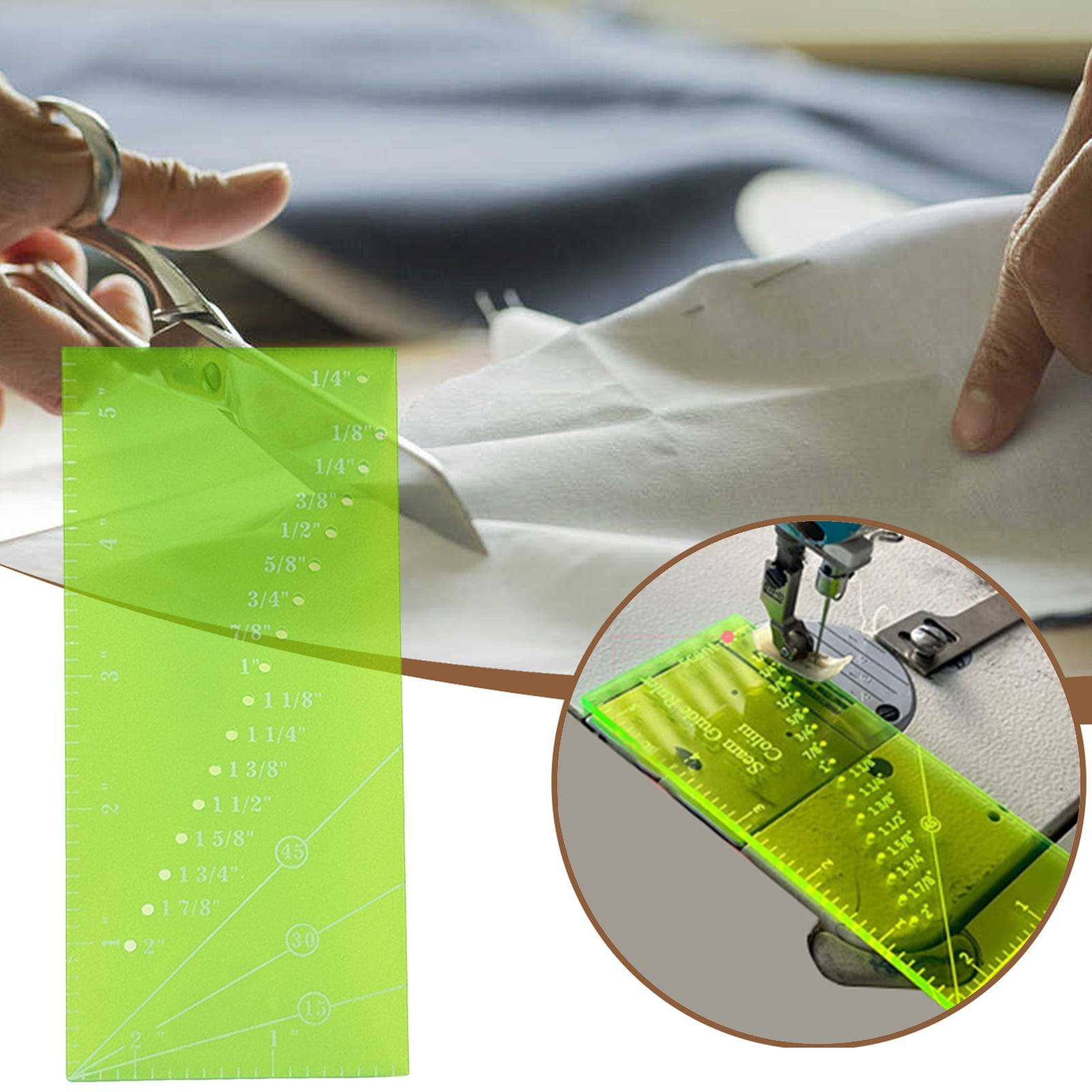 ZenCart Acrylic Sewing Ruler 15/30/45 Degrees Precise Scale Professional DIY Sewing Craft ...