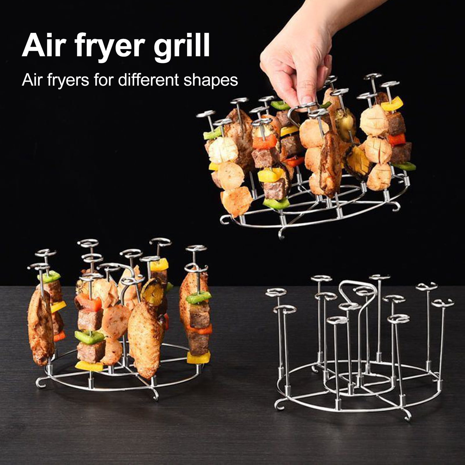 ZenCart Air Fryer Skewer Stand Vertical Skewers Rack Tender And Crispy ...