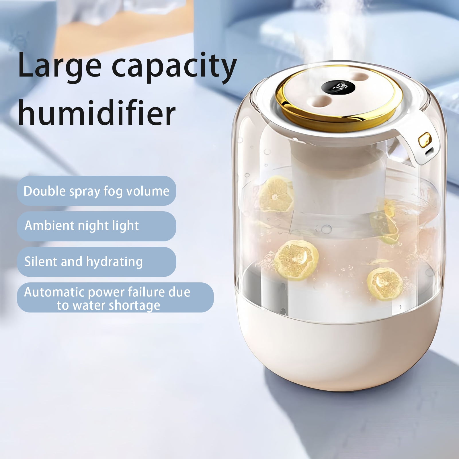 ZenCart Air Humidifier with Colorful Light LED Humidity Display Dual ...