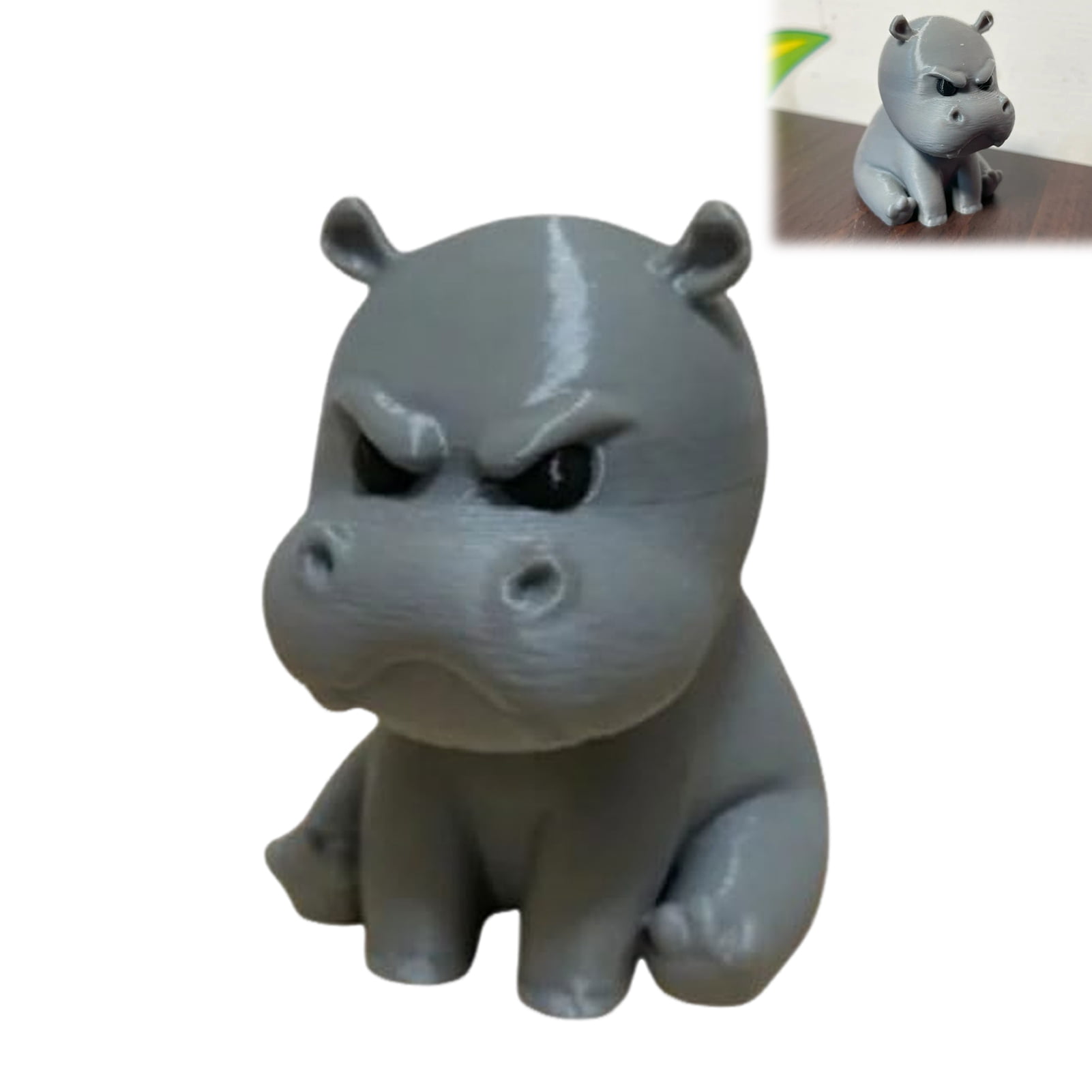 ZenCart Angry Hippo Figurine 3D-Printed Hippo Ornament Desk Buddy ...