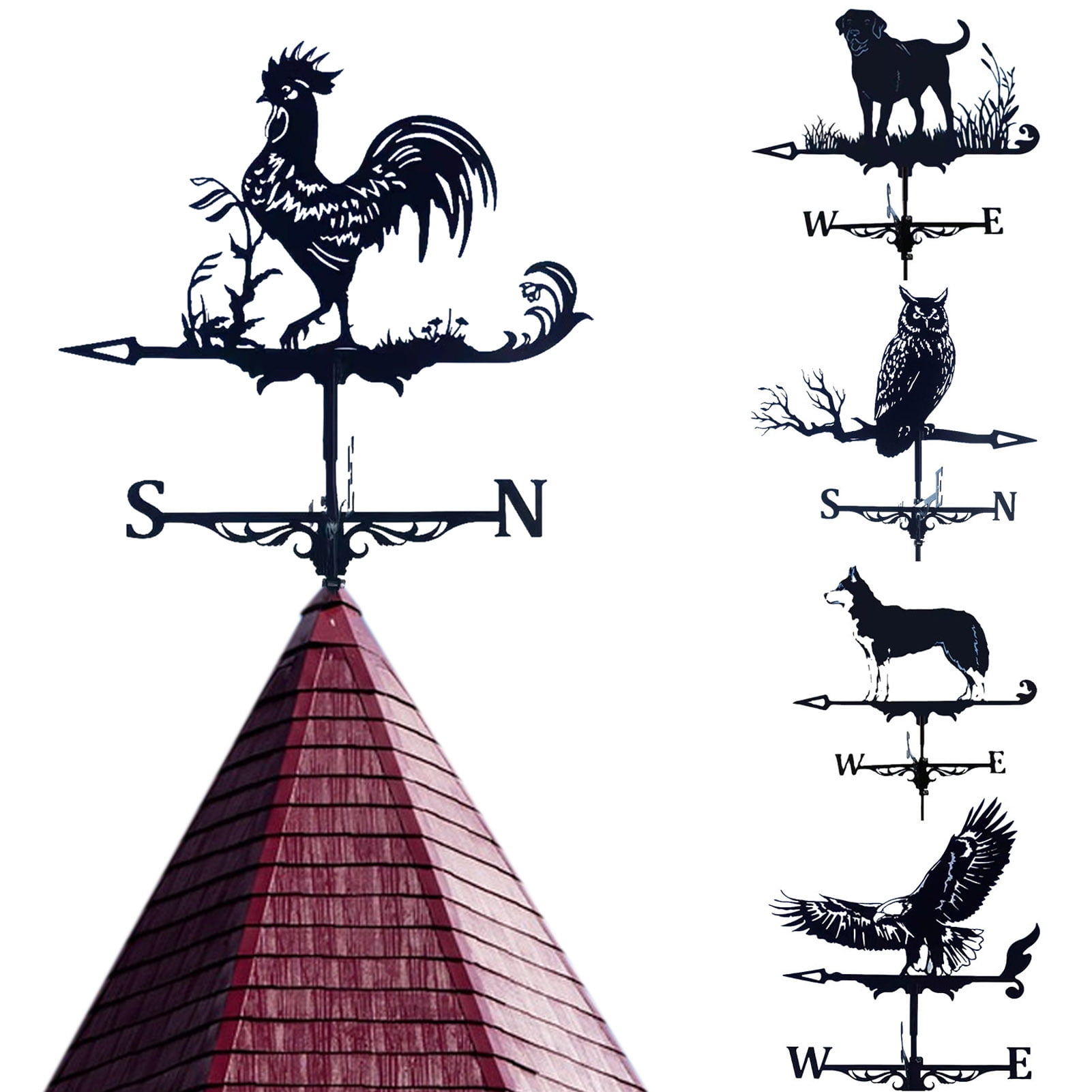 ZenCart Animal Weather Vane Metal Roof Mount Animal Wind Indicator Easy ...